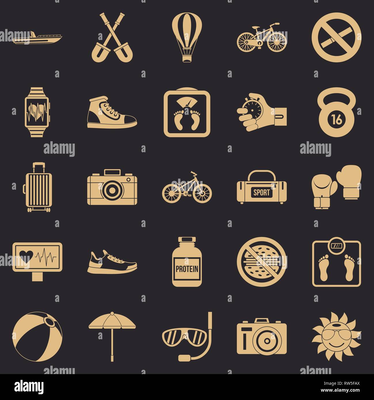 Nature study icons set, simple style Stock Vector Image & Art - Alamy