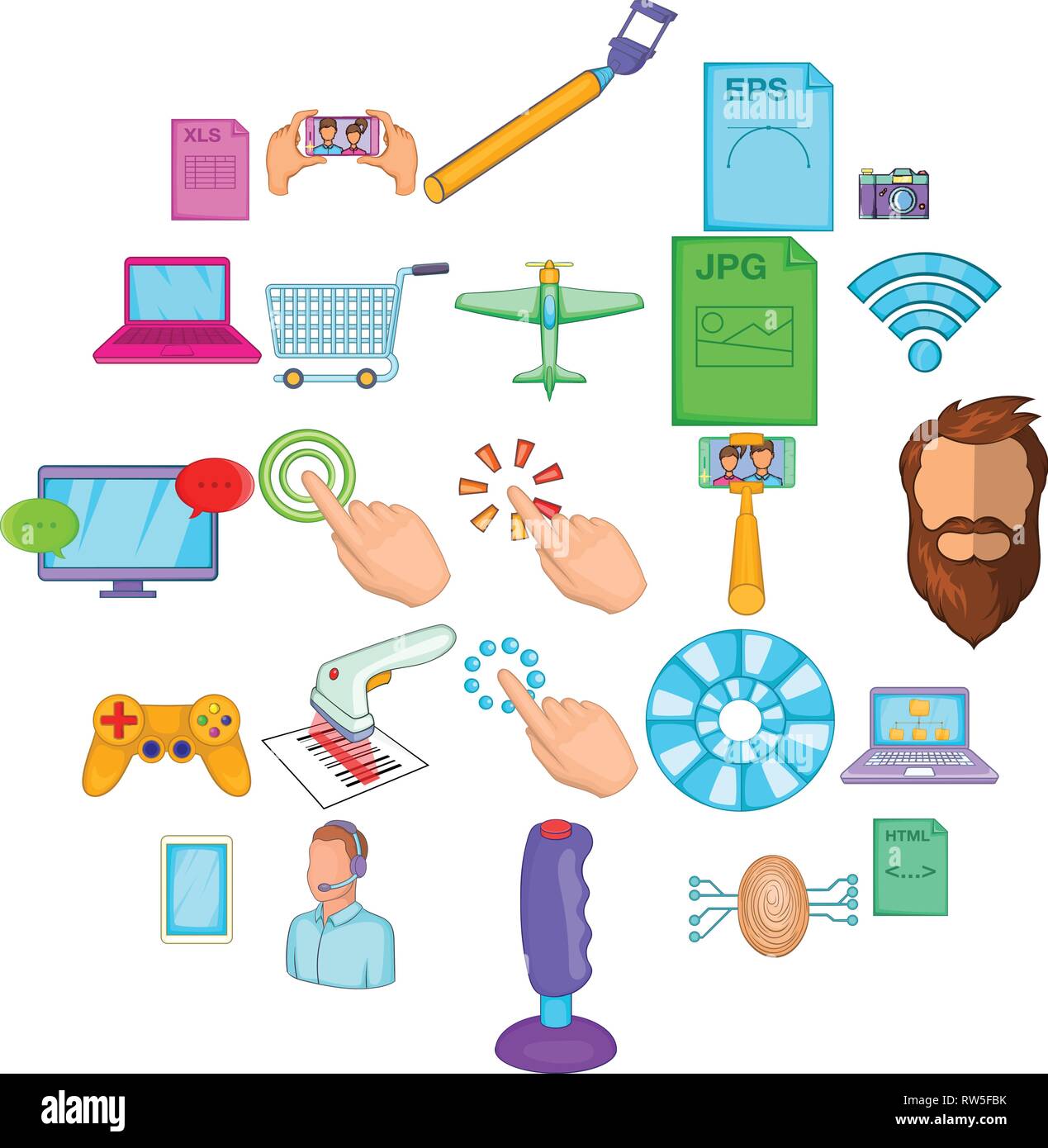 Game console icons set, cartoon style Stock Vector Image & Art - Alamy