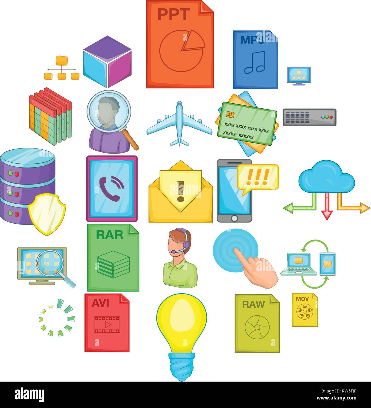 Server icons set, cartoon style Stock Vector Image & Art - Alamy