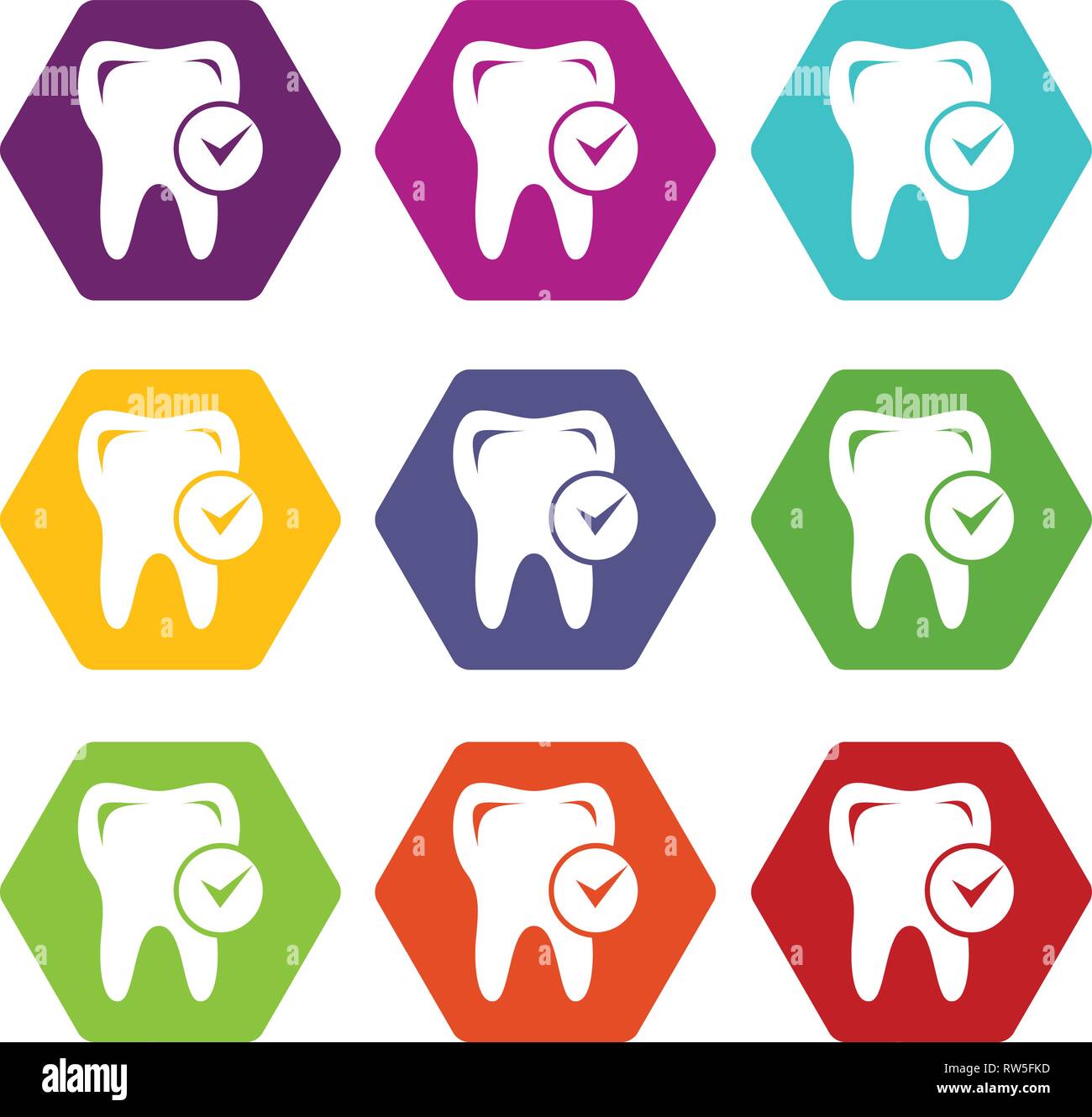 Cavity tooth icons set 9 vector Stock Vector Image & Art - Alamy