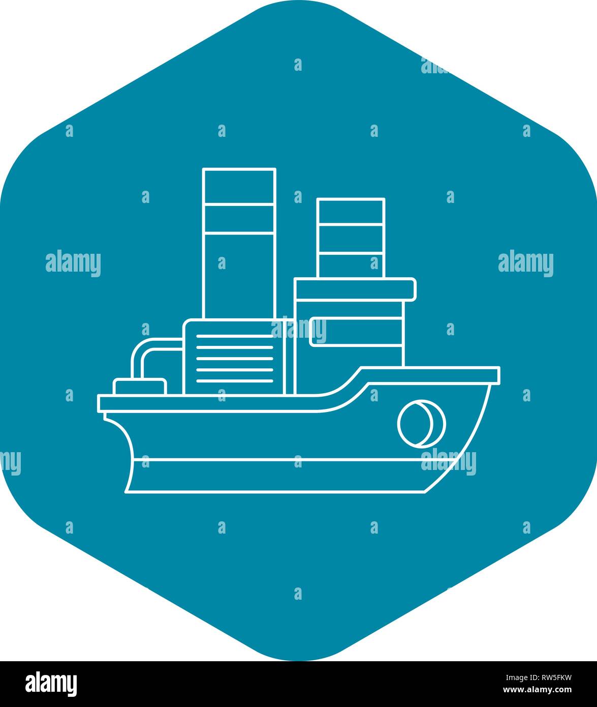 Small ship icon, outline style Stock Vector Image & Art - Alamy