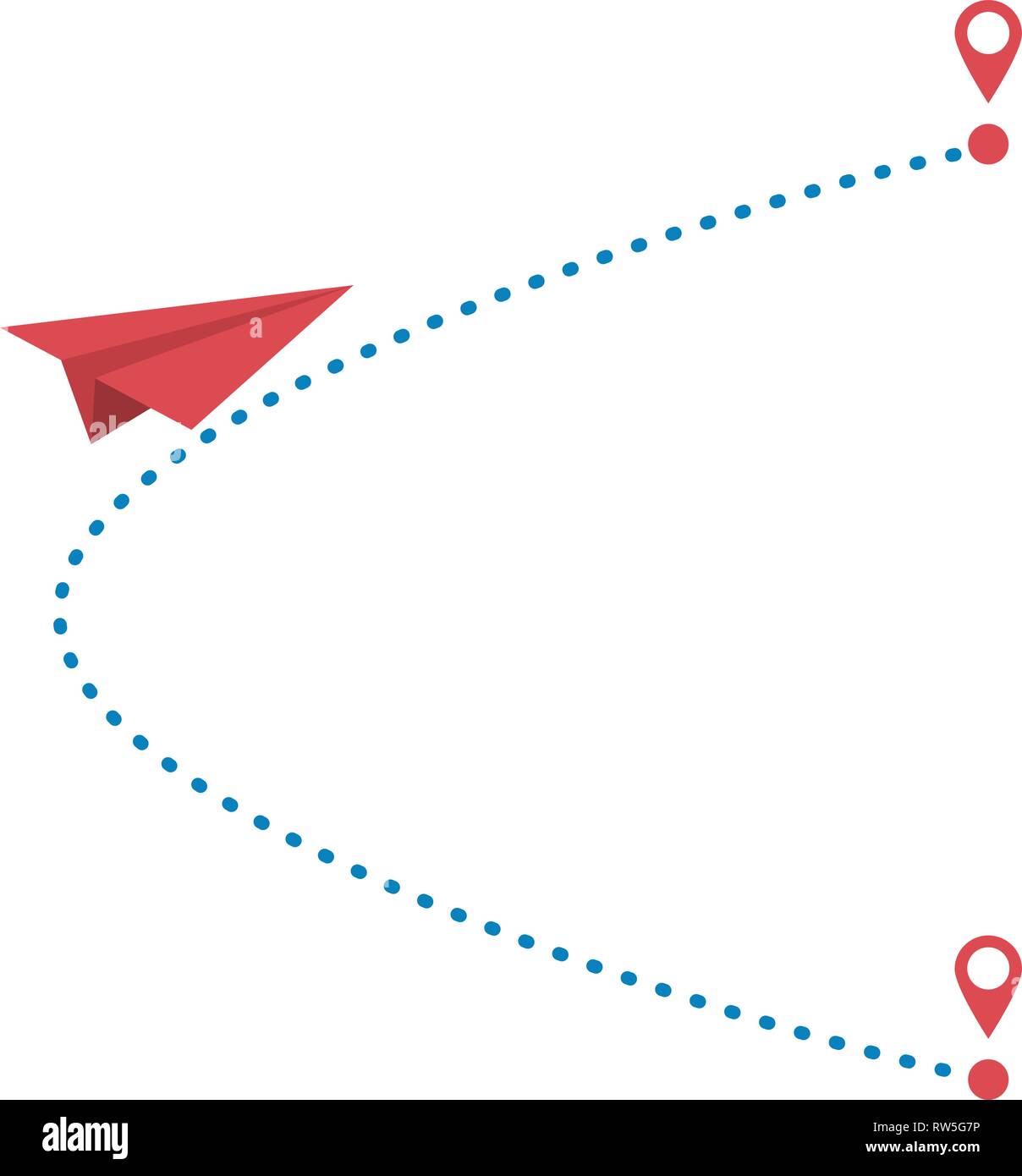 Paper plane and path Stock Vector Image & Art - Alamy