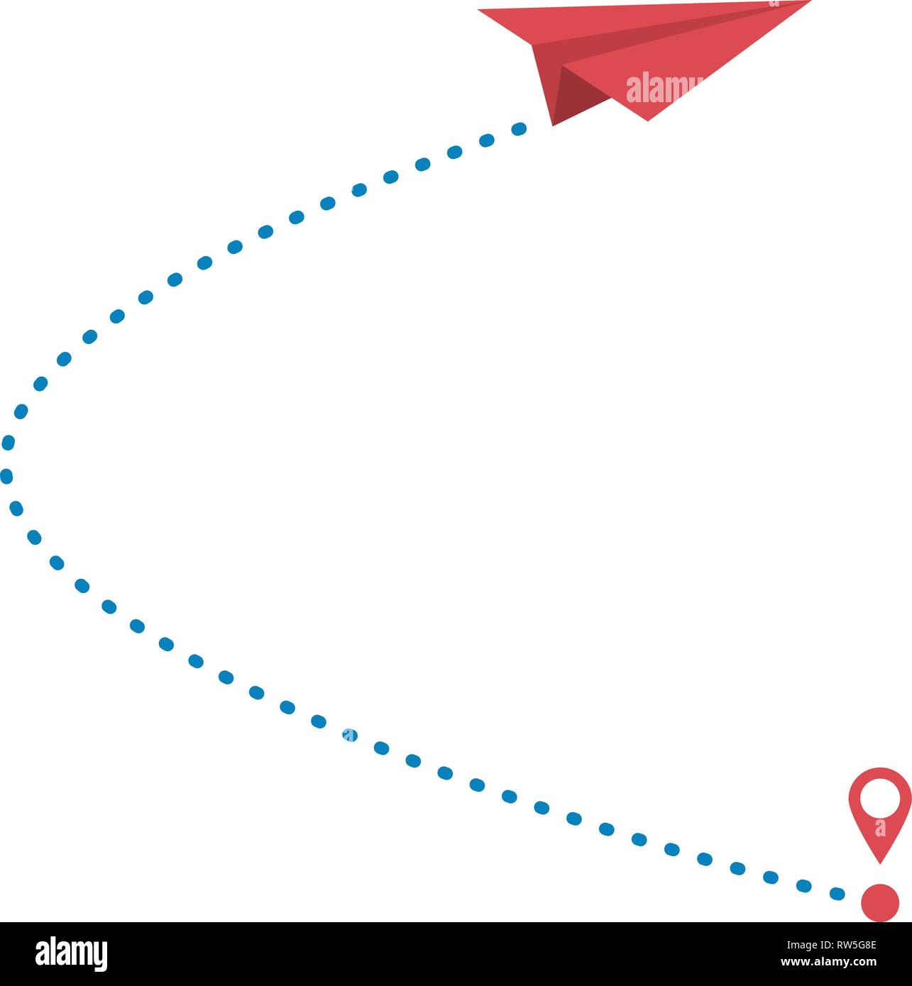 Paper plane and path Stock Vector Image & Art - Alamy