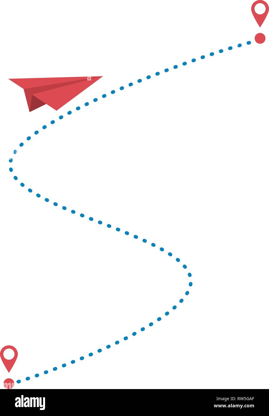 Paper plane and path Stock Vector Image & Art - Alamy