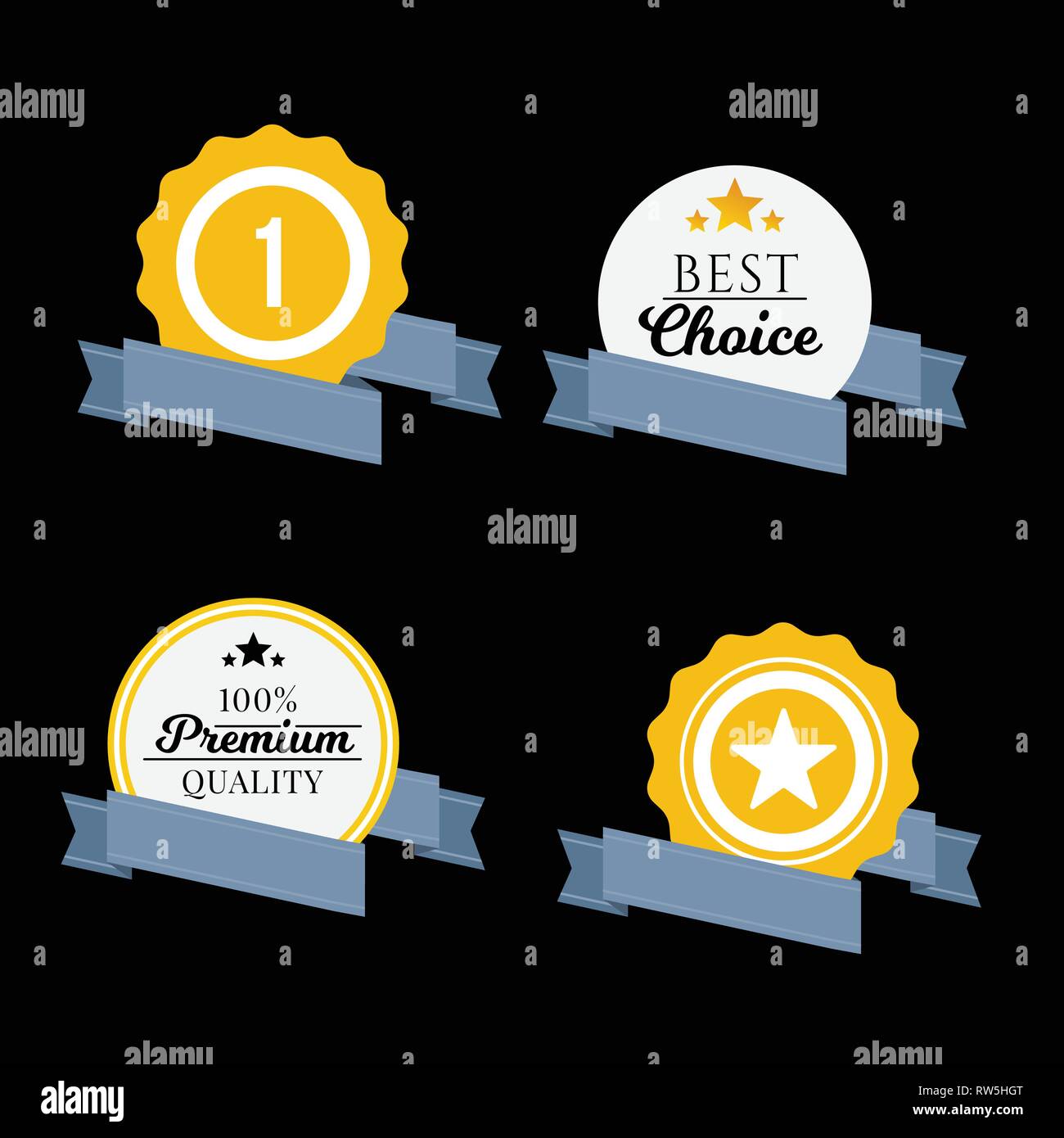 Vector badge, labels and ribbons retro emblems set Stock Vector Image ...