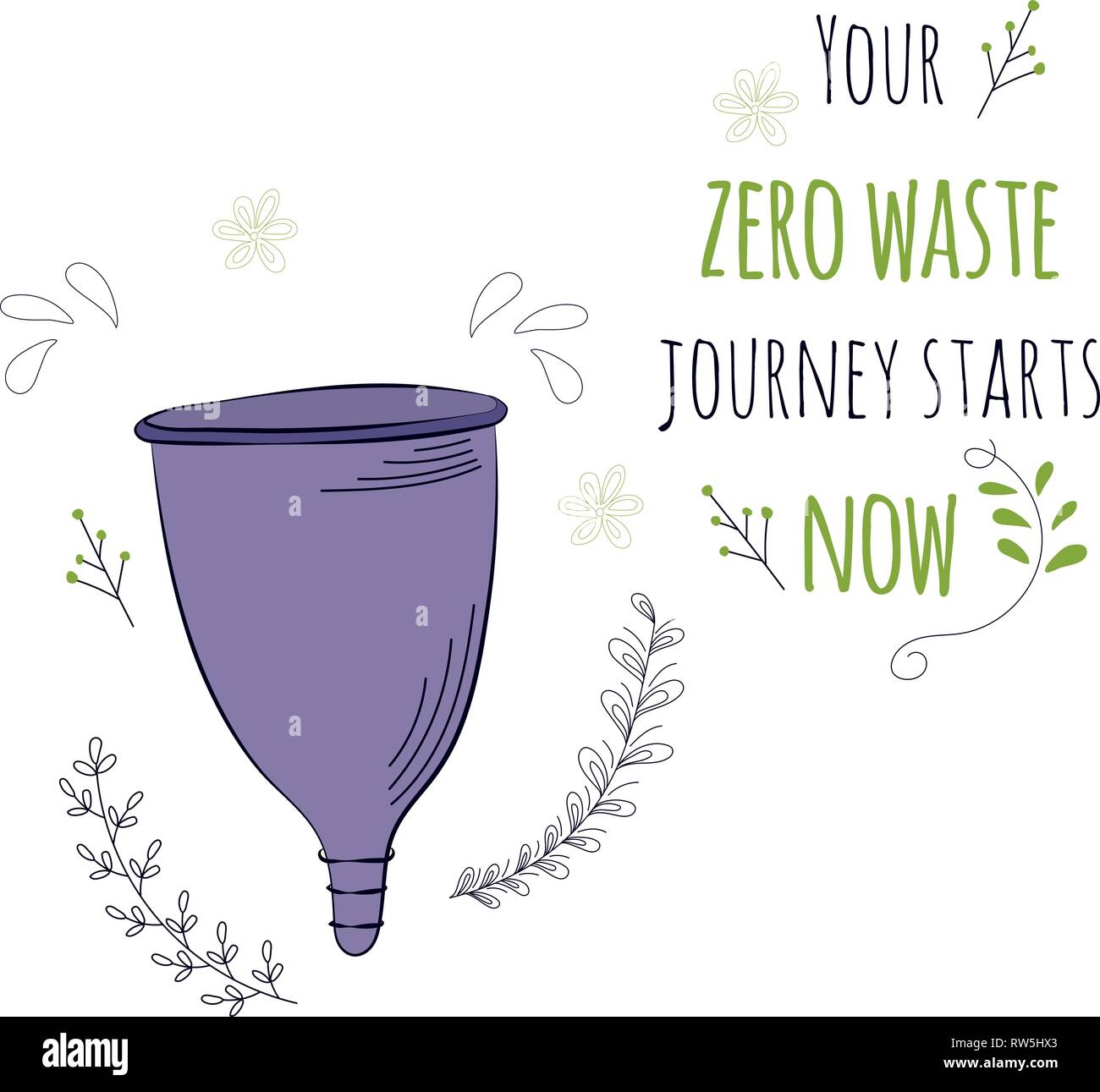 Zero Waste Concept Hand drawn elements of zero waste life Zero waste ...