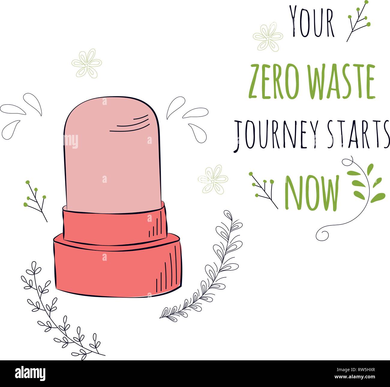 Zero Waste Concept Hand drawn elements of zero waste life Zero waste ...