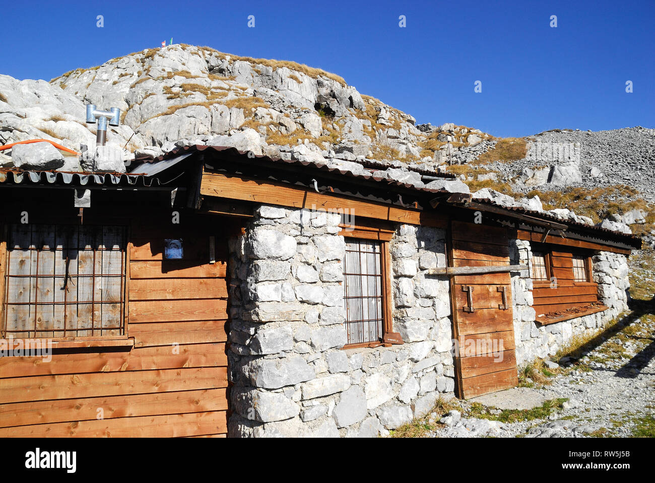 WWI, Carnic Alps, Mount Freikofel. It was the scene of bloody battles ...