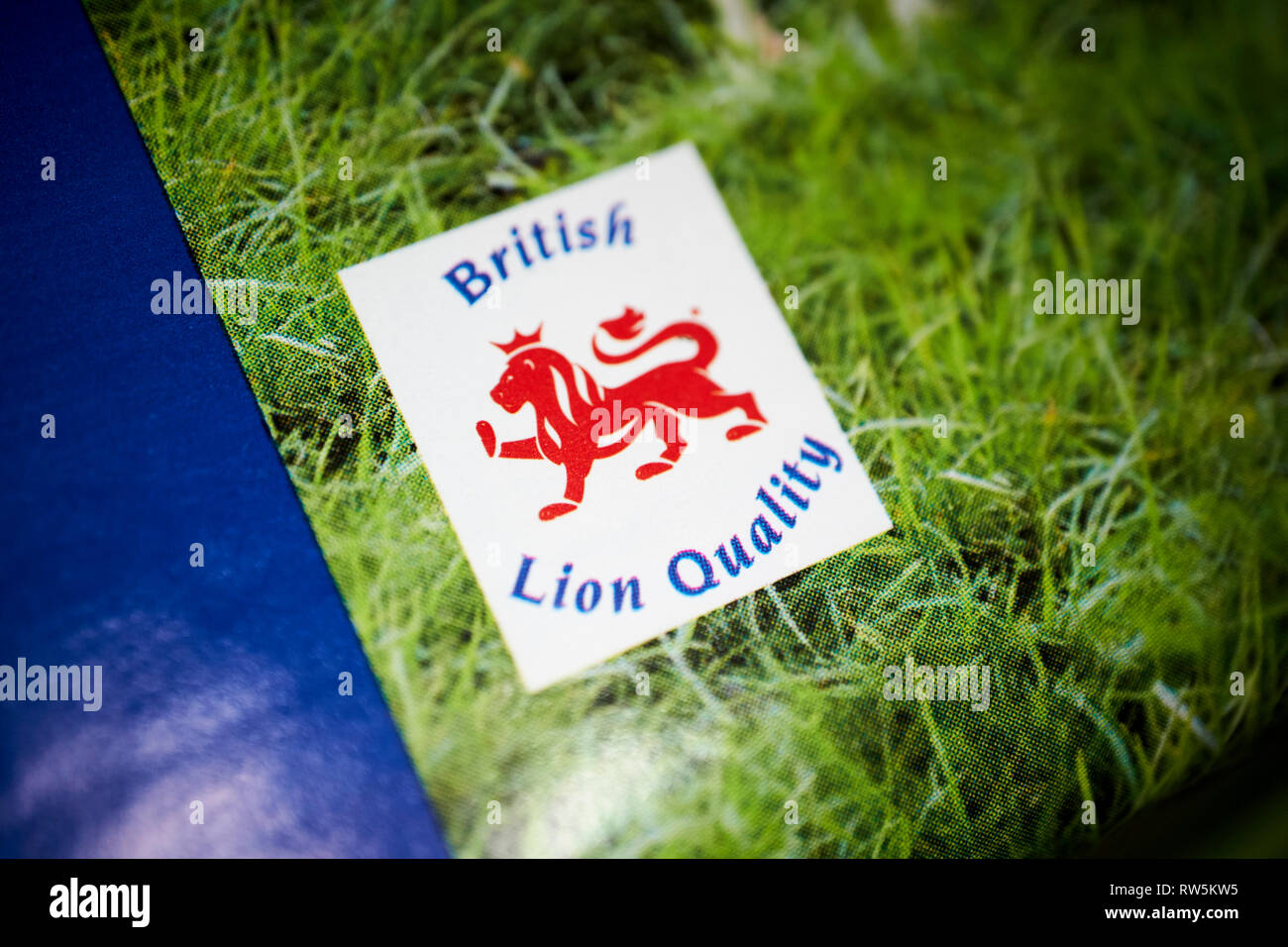 british lion quality mark food standards label on a pack of british ...