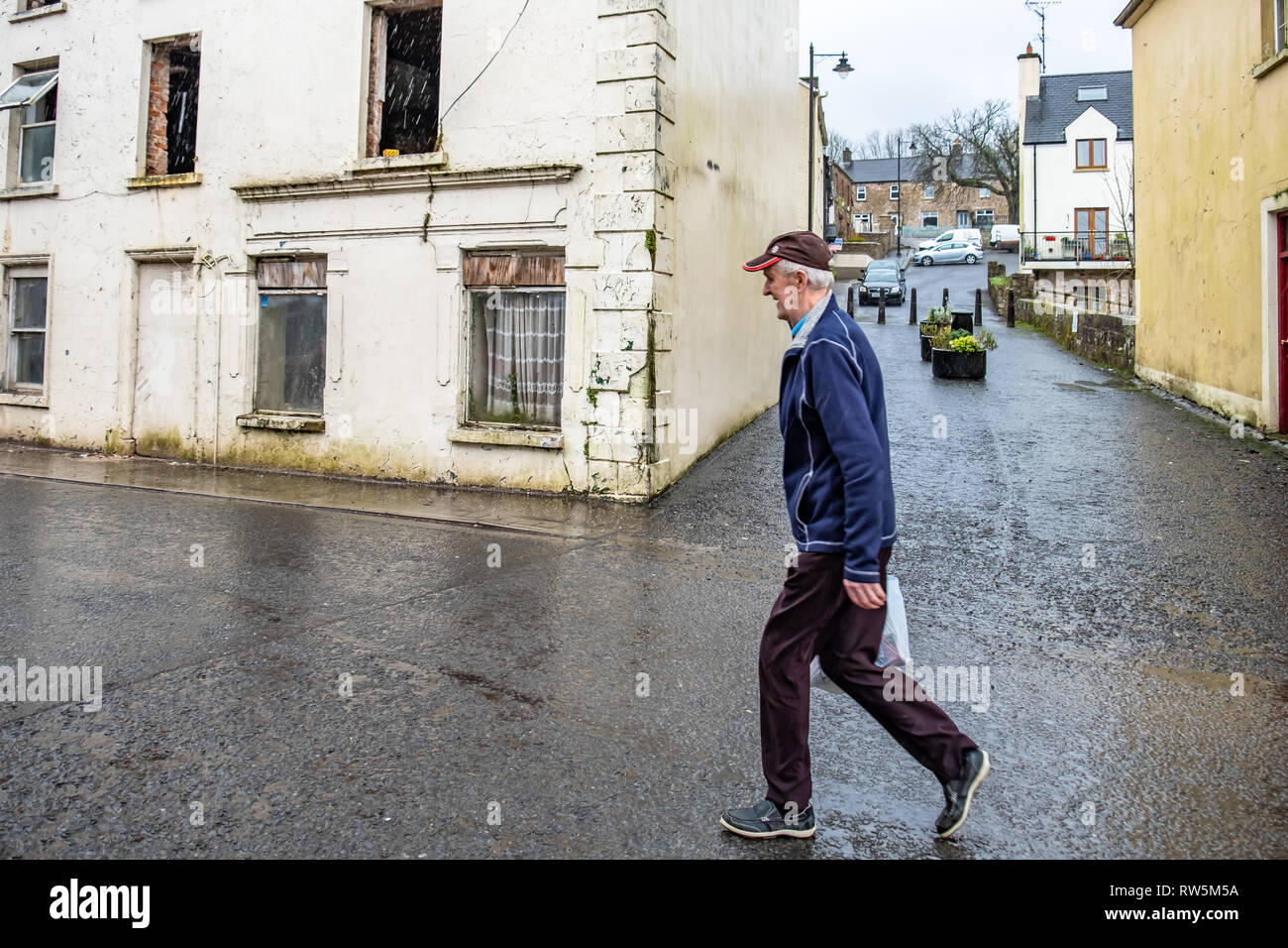 PETTIGO / IRELAND - MARCH 03 2019 : Pettigo is a small village on the ...