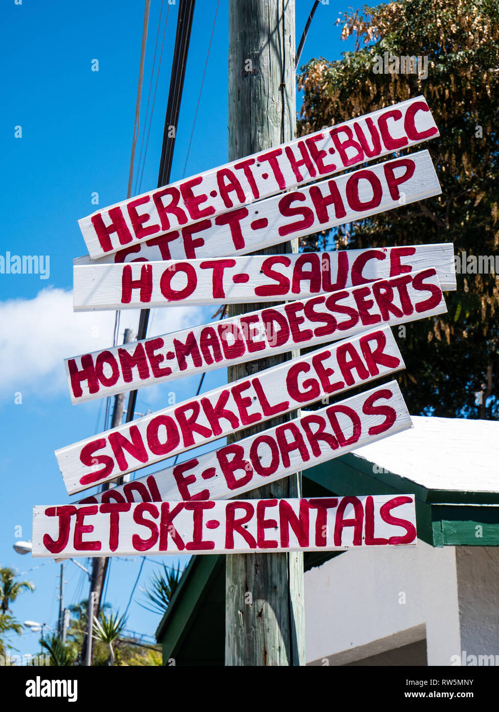 Tourist Signs, Governors Harbour, Eleuthera, The Bahamas, The Caribbean ...