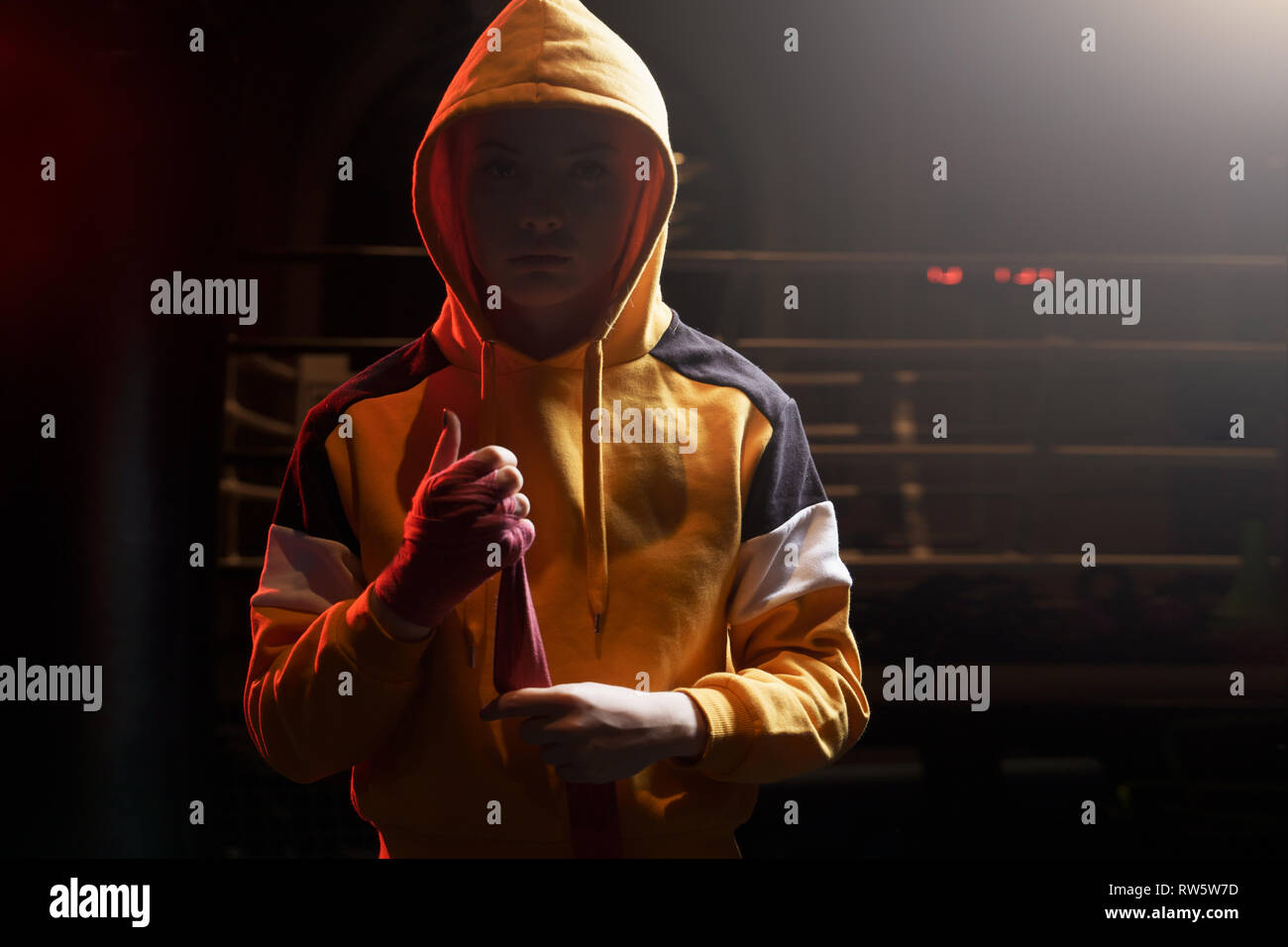 Woman boxer corner ring hi-res stock photography and images - Alamy