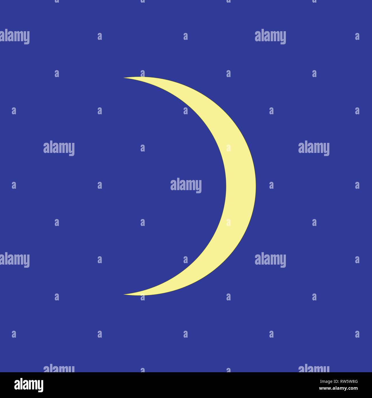 Yellow halfmoon on the blue background Stock Vector Image & Art - Alamy