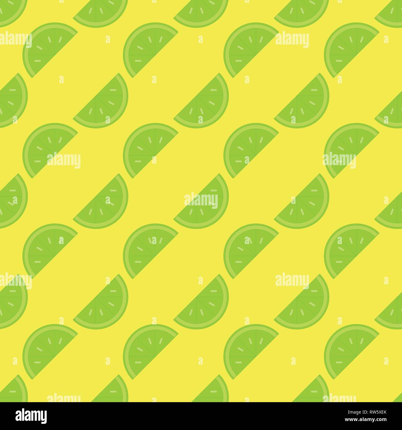Lime slice seamless pattern on the neon yellow background Stock Vector ...