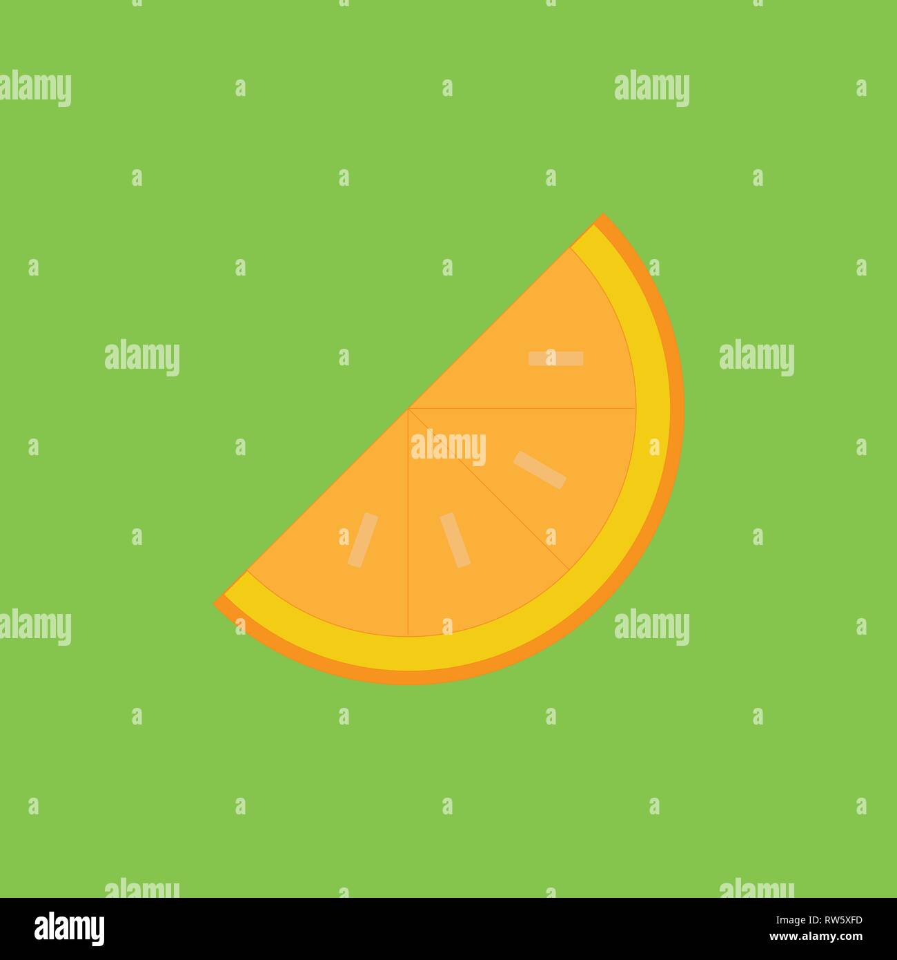 Orange slice on the neon green background Stock Vector Image & Art - Alamy