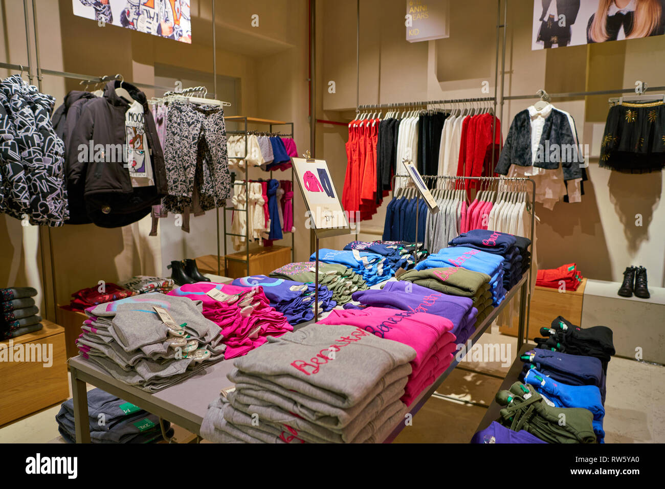 ROME, ITALY - CIRCA NOVEMBER, 2017: interior shot of United Colors of ...