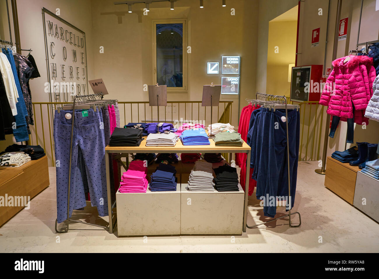 ROME, ITALY - CIRCA NOVEMBER, 2017: interior shot of United Colors of ...