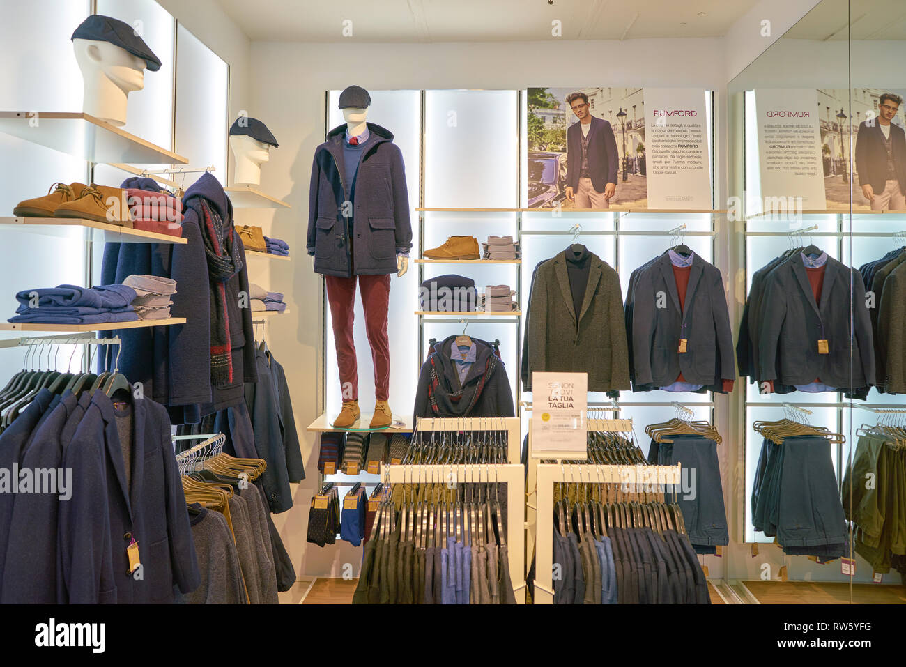 ROME, ITALY - CIRCA NOVEMBER, 2017: interior shot of OVS shop in Rome ...