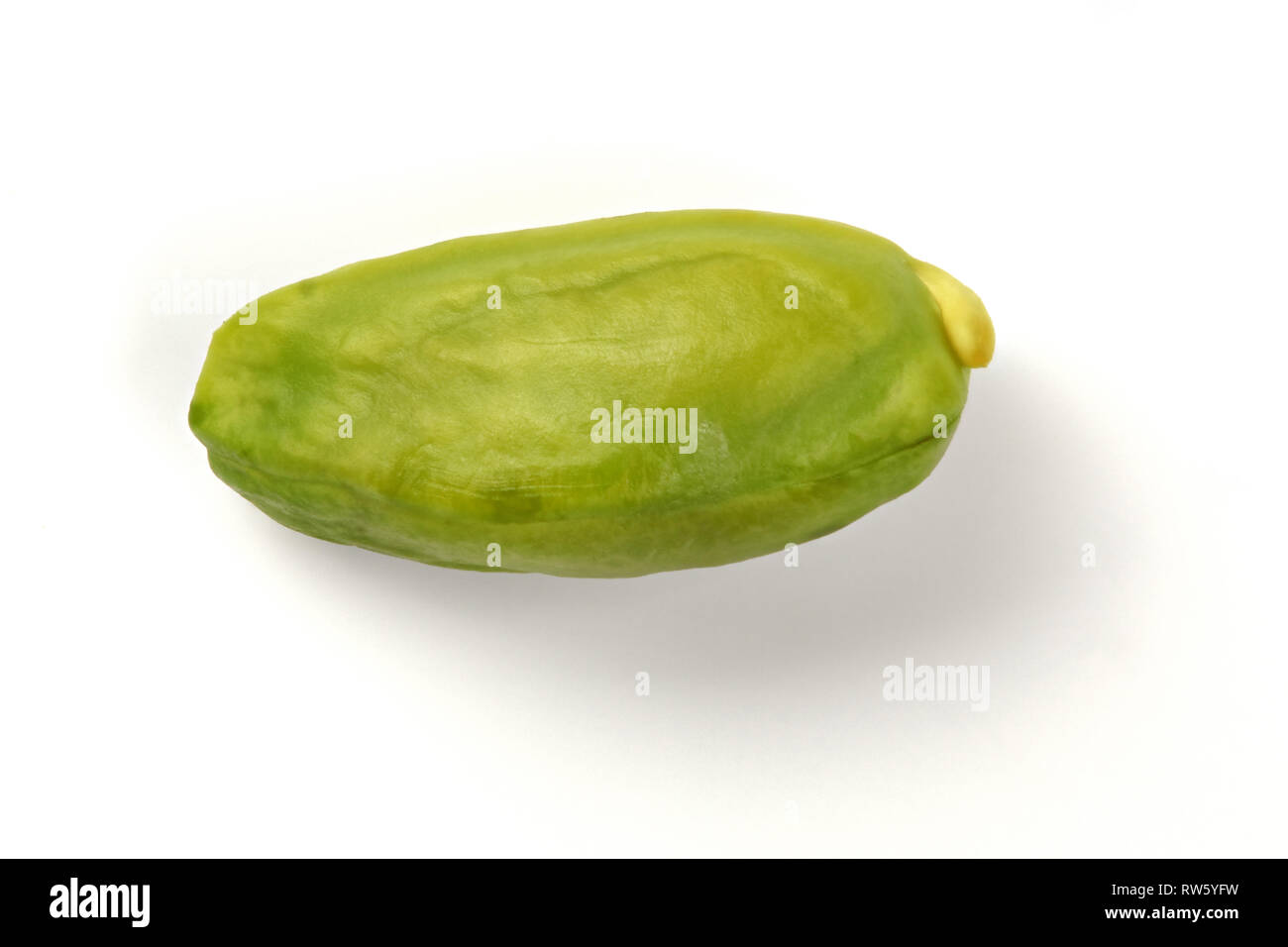 Single green pistachio nut peeled, isolated on white background Stock ...