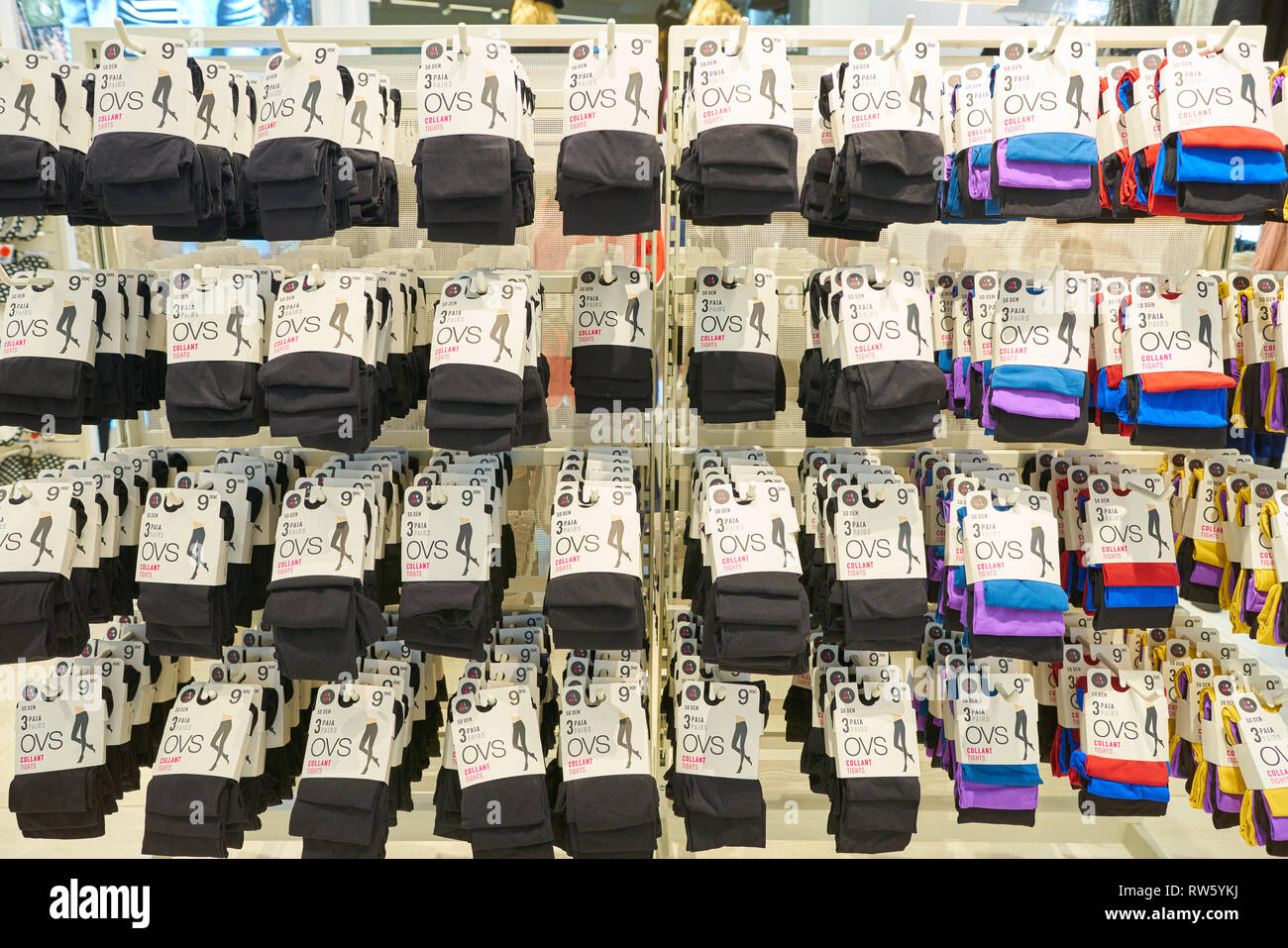 ROME, ITALY - CIRCA NOVEMBER, 2017: interior shot of OVS shop in Rome ...
