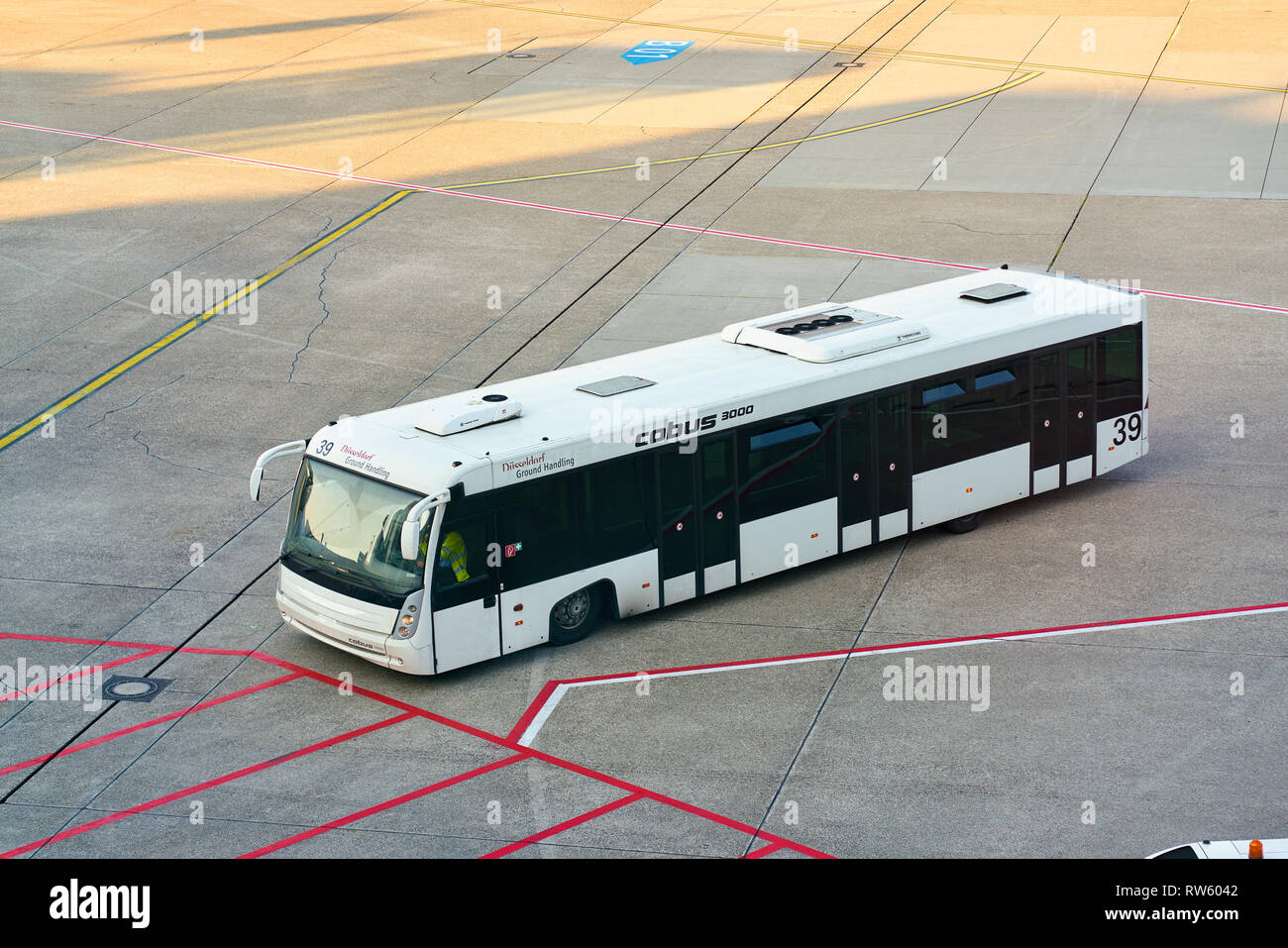 DUSSELDORF, GERMANY - CIRCA OCTOBER, 2018: infield shuttle bus Cobus ...