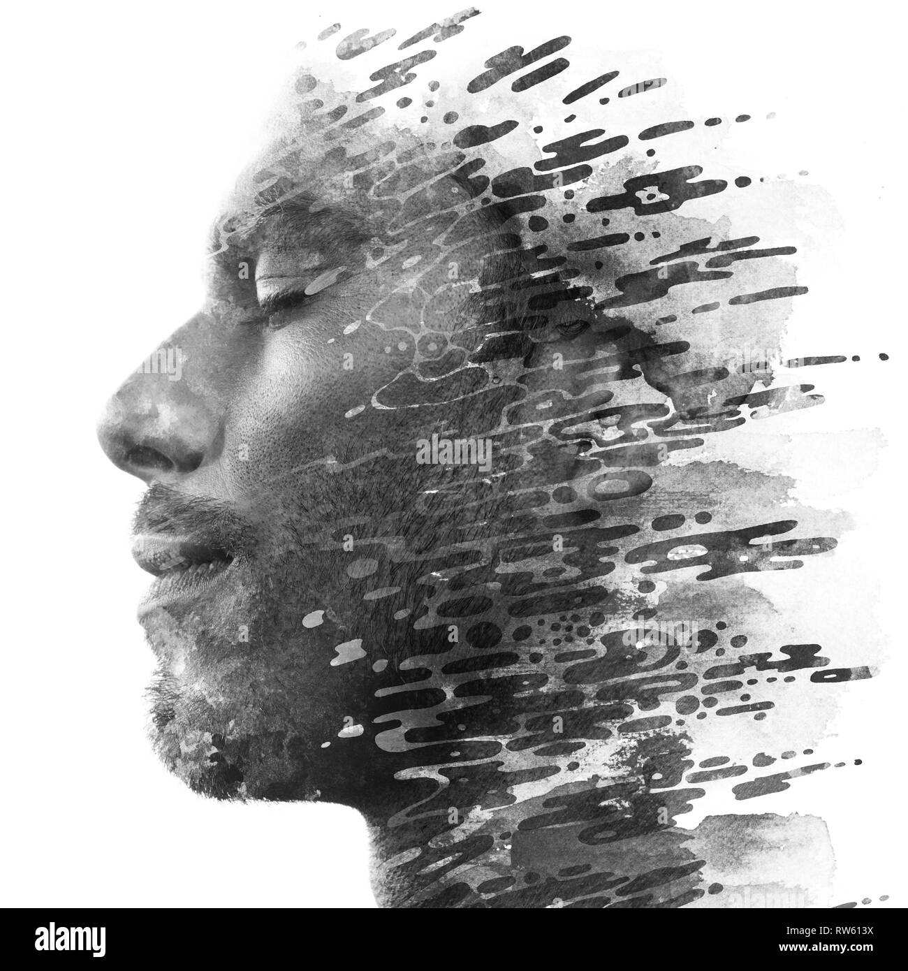 Person blends with background Black and White Stock Photos & Images - Alamy