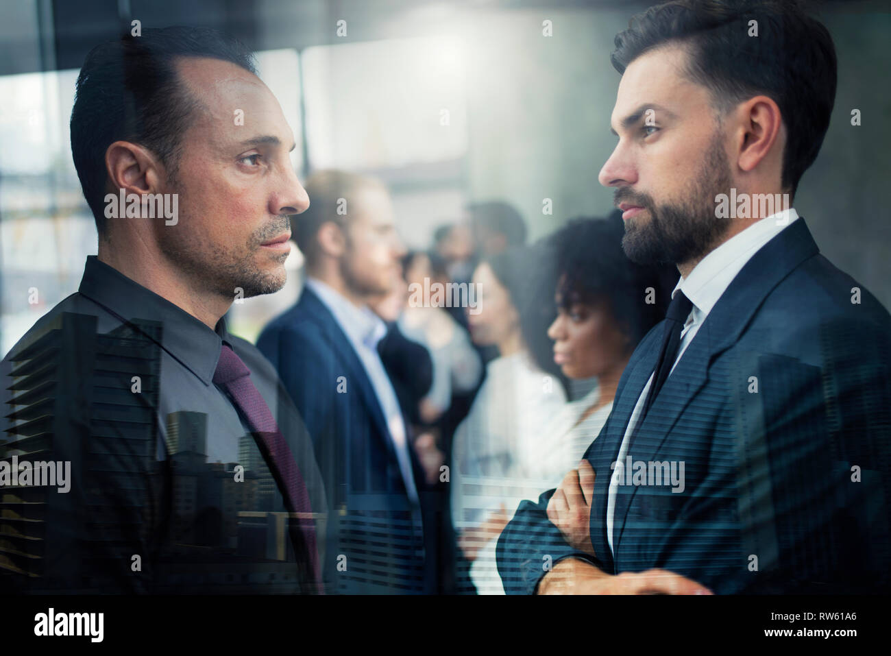 Opposite business competitor ready to start the business strategy Stock ...