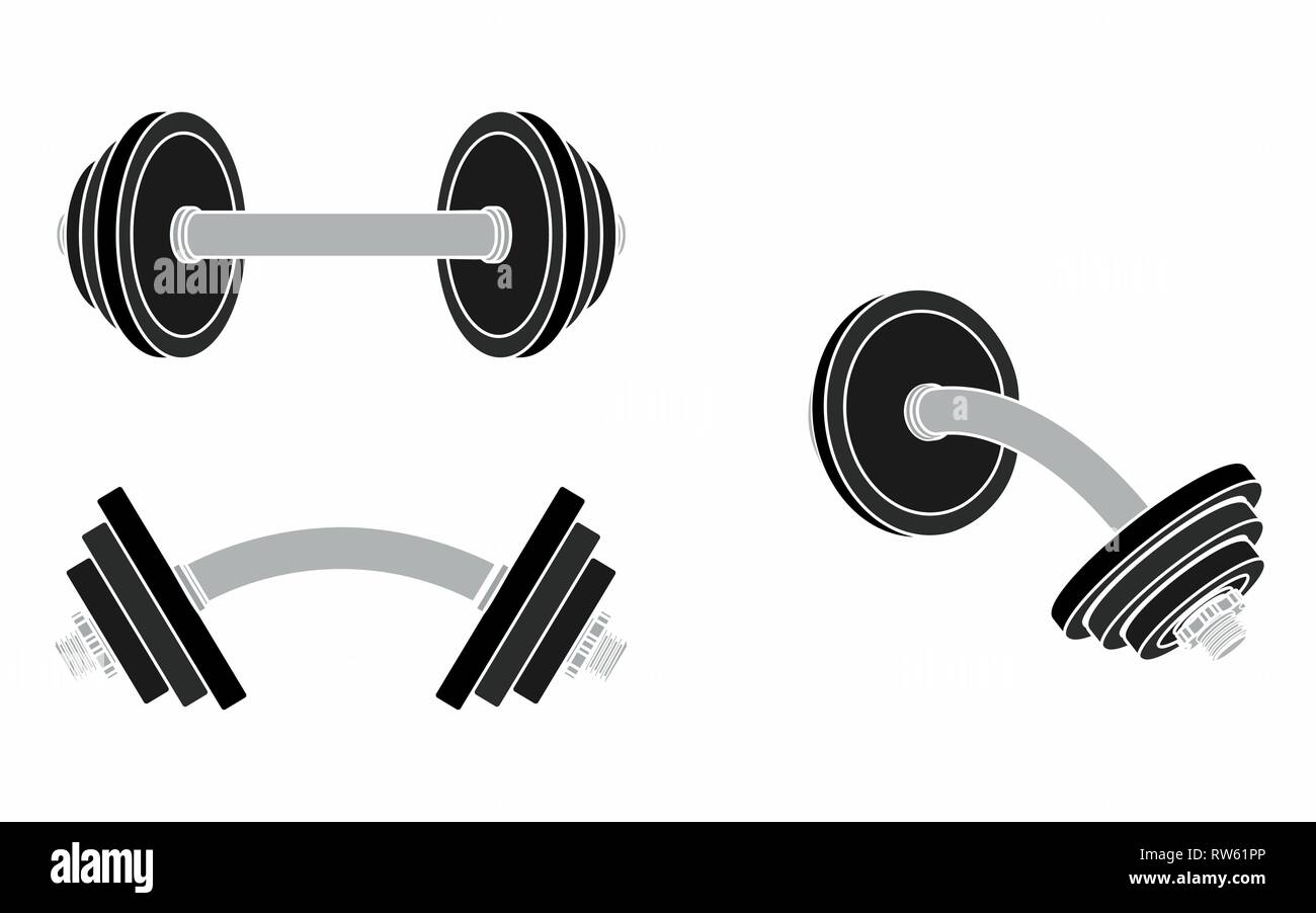 Dumbbell curved, without outline and colored Stock Vector Image & Art ...