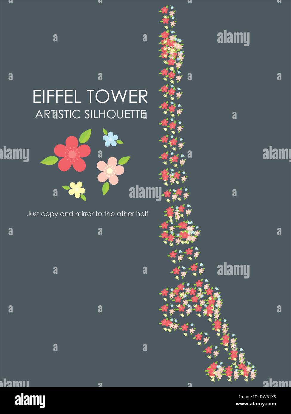 Flower eiffel tower in Stock Vector Images - Alamy