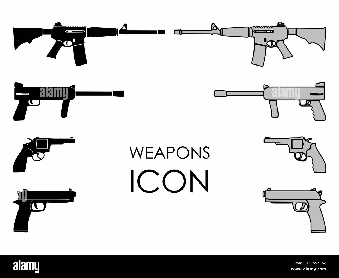 Combat weapons Cut Out Stock Images & Pictures - Alamy
