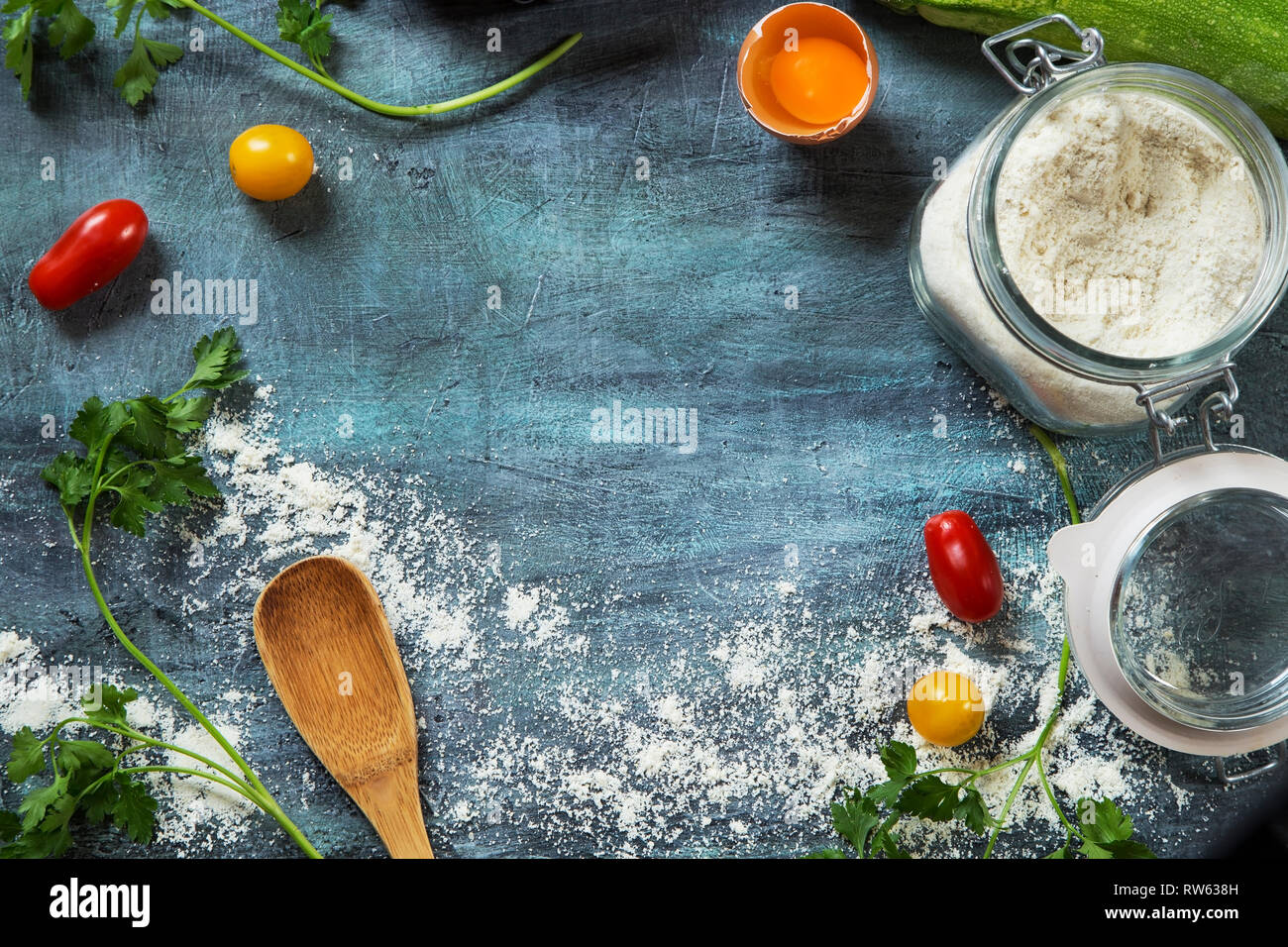 Food cooking rustic background hi-res stock photography and images - Alamy