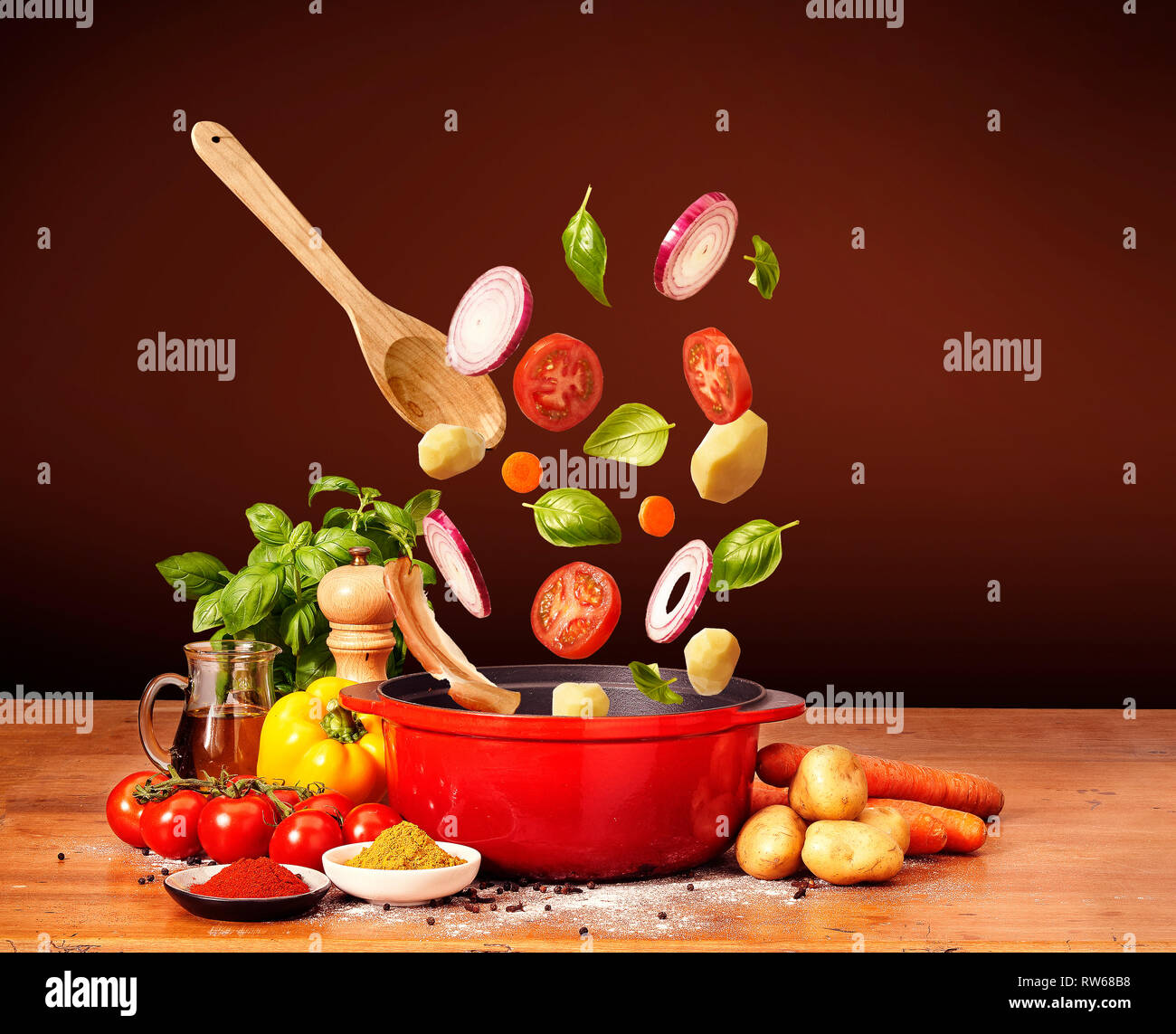 Flying vegetable restaurant hi-res stock photography and images - Alamy