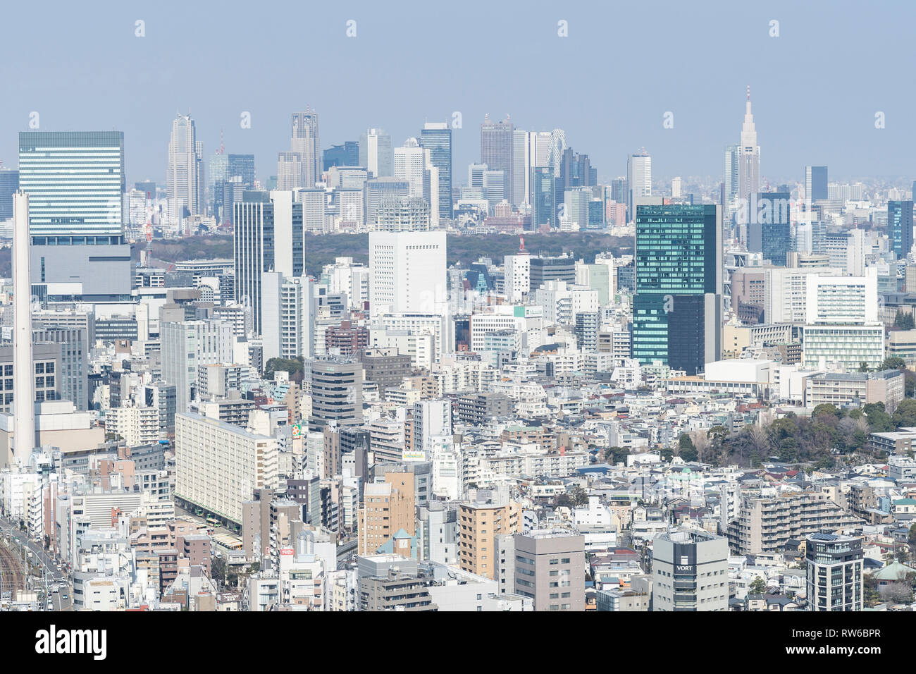 General view of Tokyo from Yebisu Garden Place Tower, Shibuya-Ku, Tokyo ...