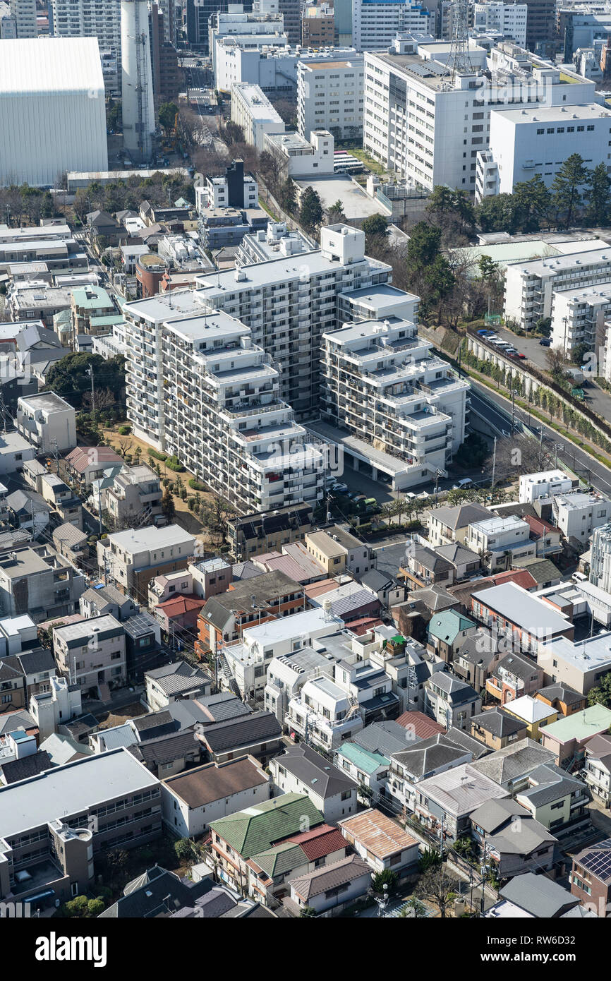 General view of Tokyo from Yebisu Garden Place Tower, Shibuya-Ku, Tokyo ...