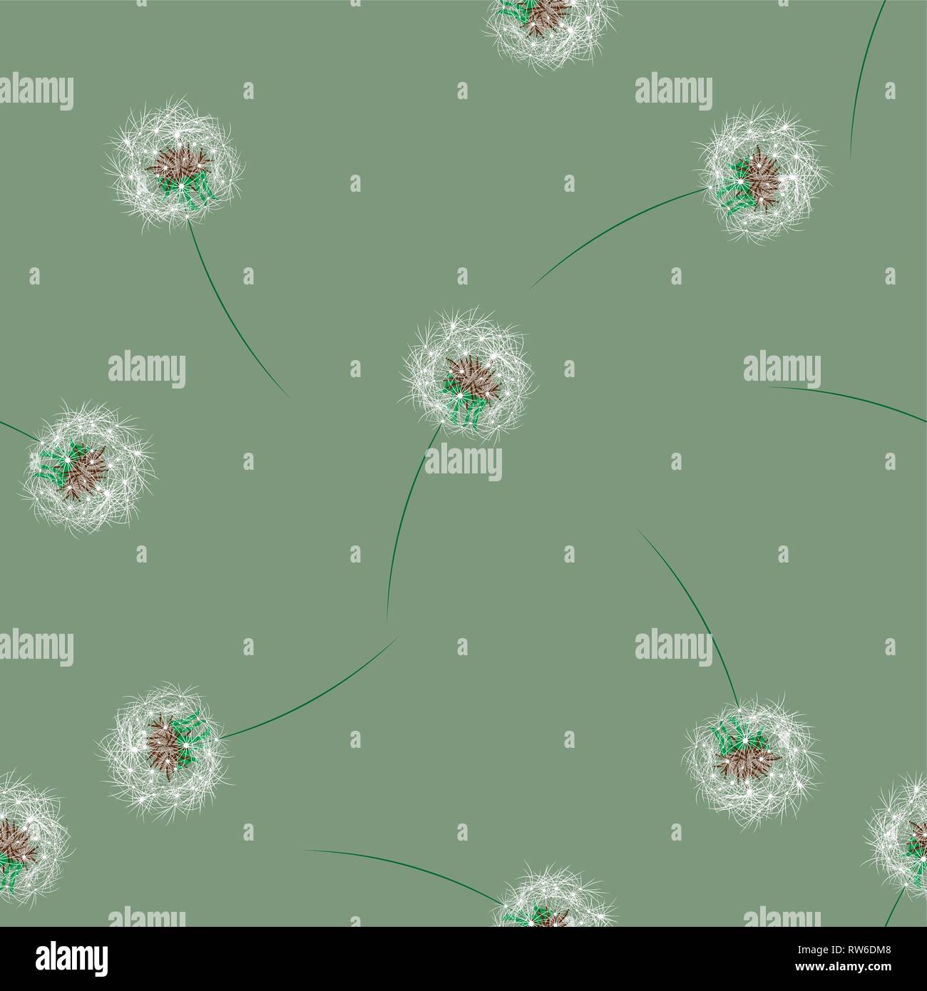 Floral background seamless pattern with dandelion Beautiful nature ...