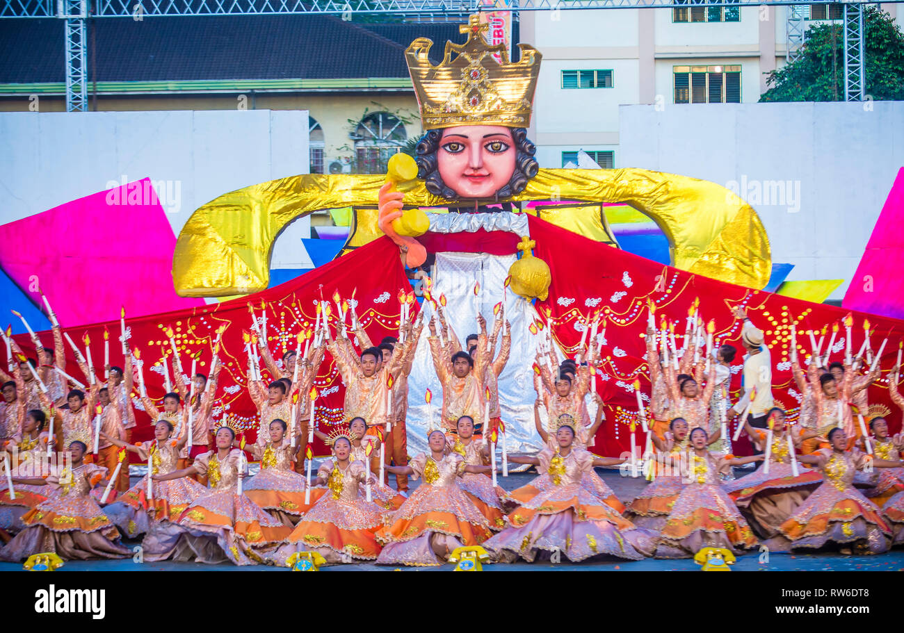 Participants in the Sinulog festival in Cebu city Philippines Stock ...