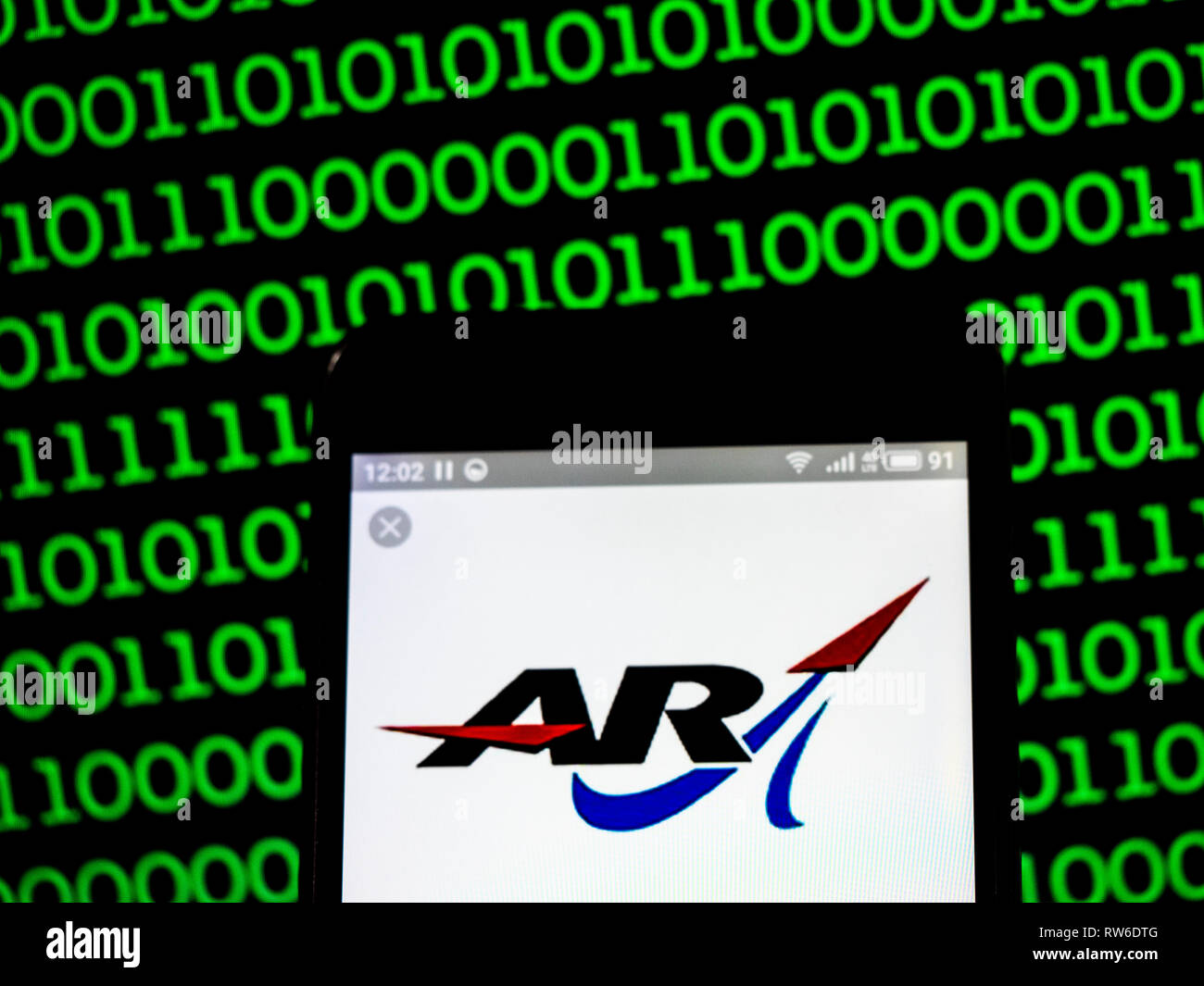 Aerojet Rocketdyne company logo seen displayed on smart phone Stock ...