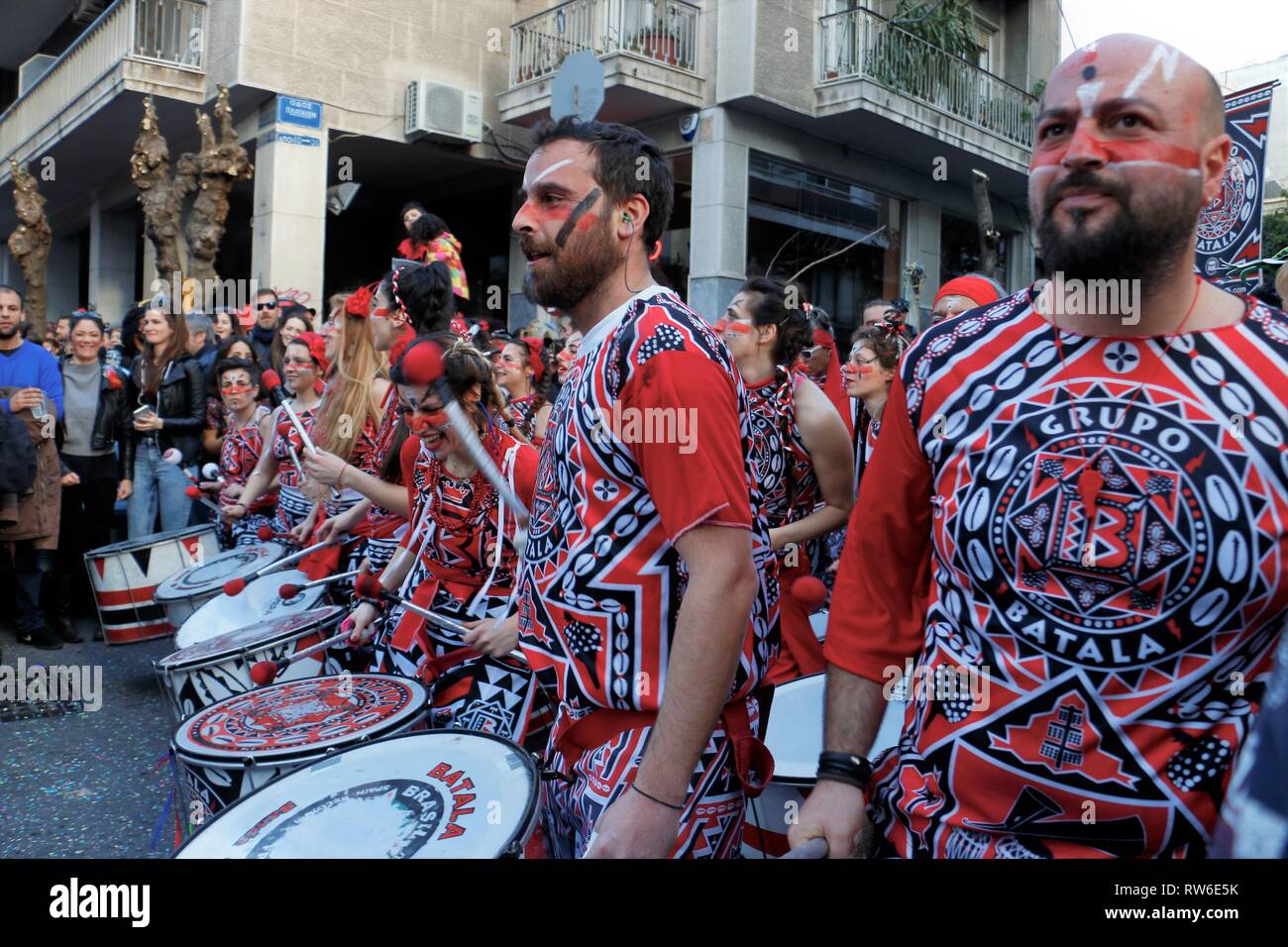 Group of Drummers seen in traditional outfits during the Metaxourgio ...