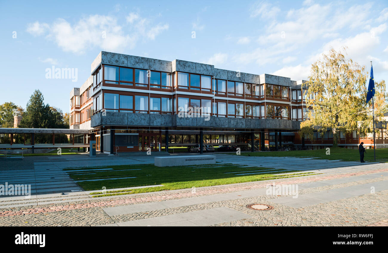 Karlsruhe, Germany - Oct 29, 2017: Main entrance to Federal ...