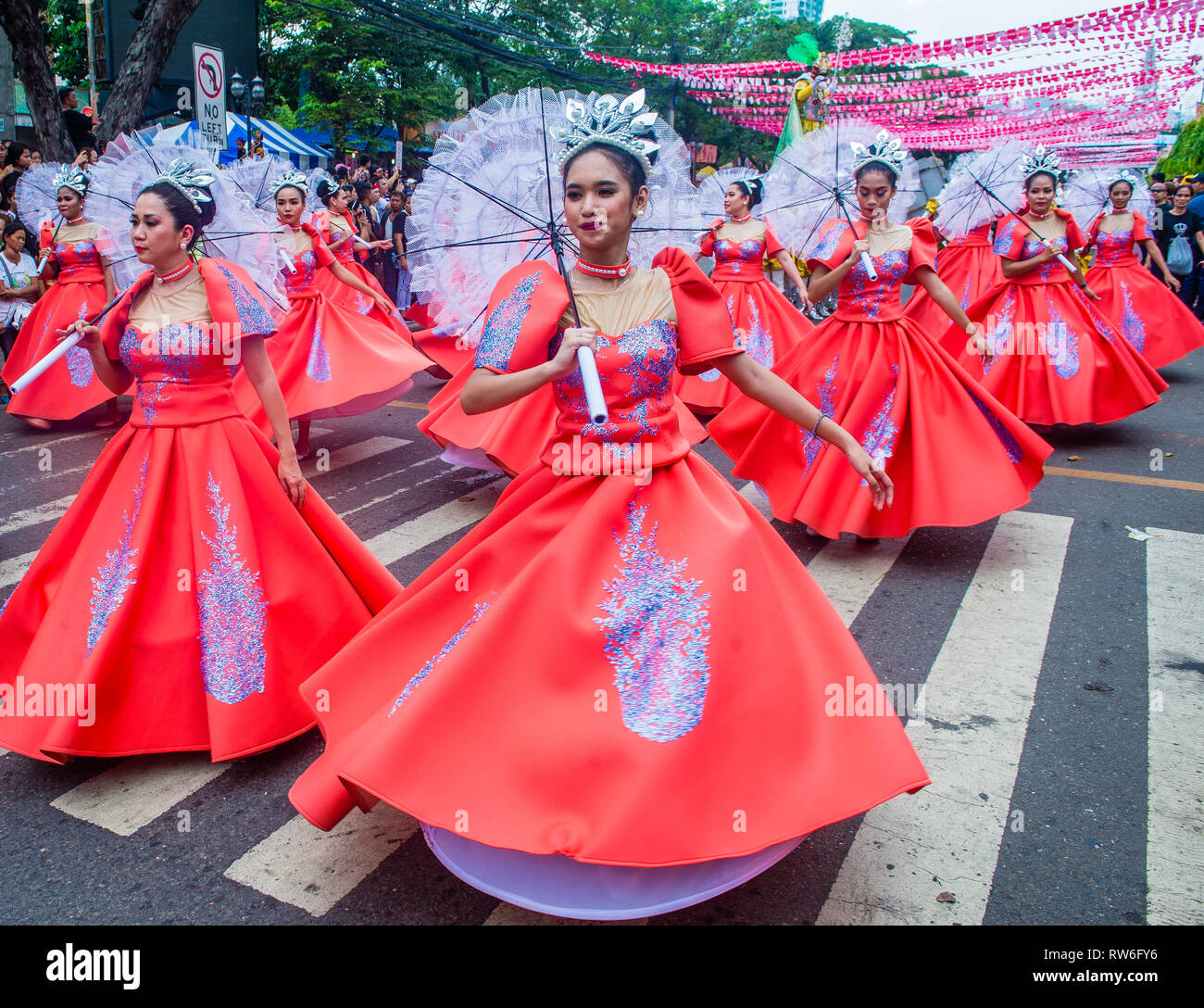 Participants in the Sinulog festival in Cebu city Philippines Stock ...