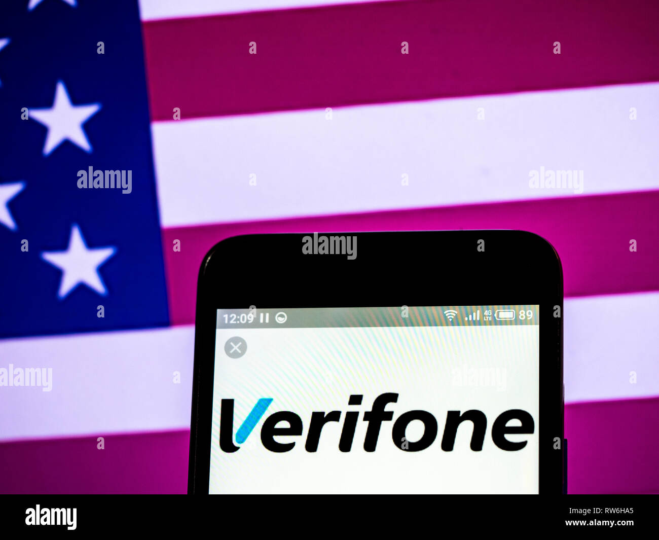 VeriFone company logo seen displayed on smart phone Stock Photo - Alamy