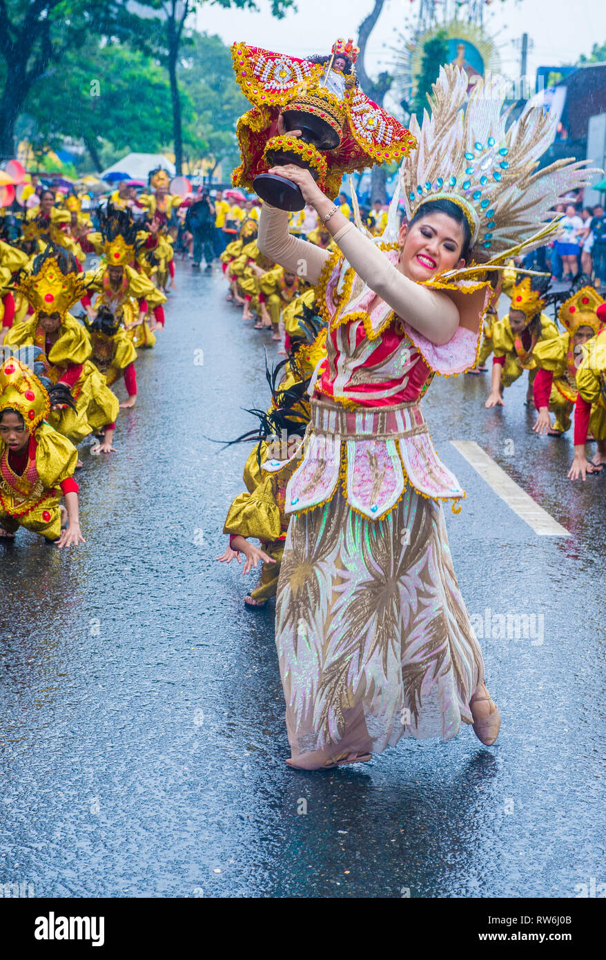 Participants in the Sinulog festival in Cebu city Philippines Stock ...