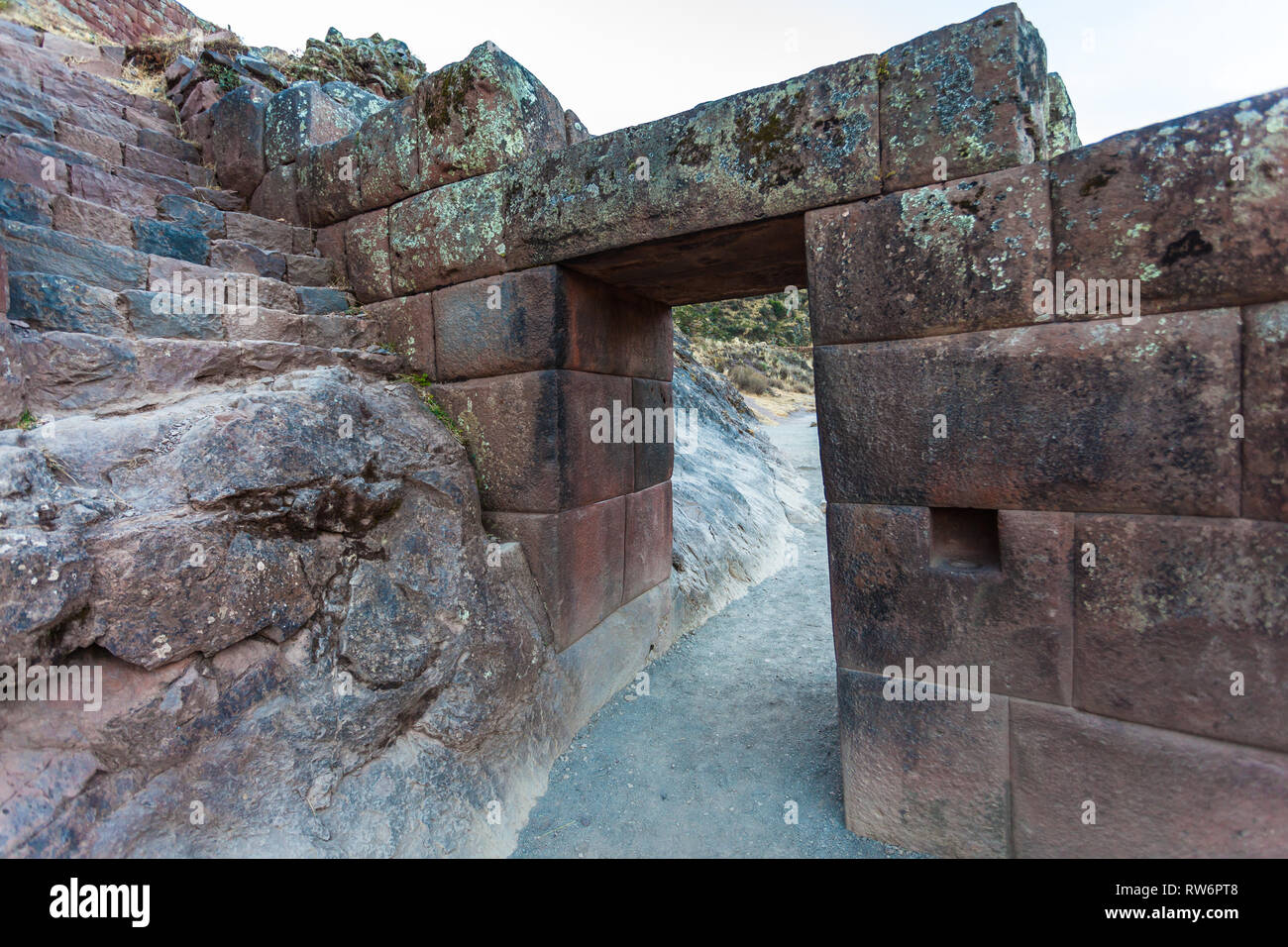 Amaru Punku, which in Quechua means "Gate of the Serpents Stock Photo ...