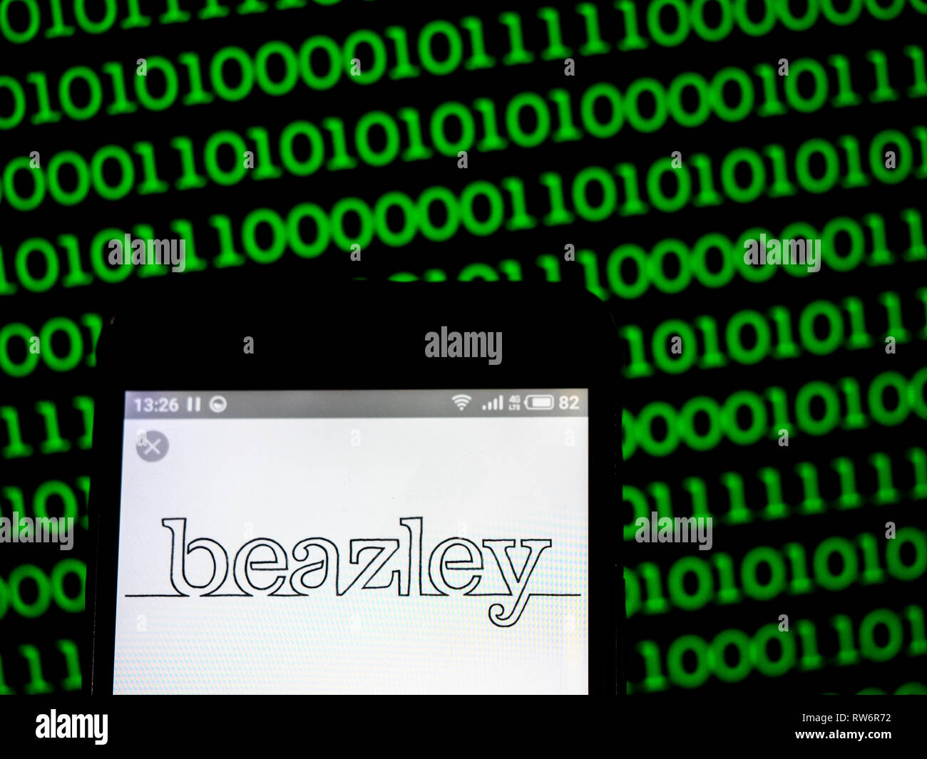 Beazley Group logo seen displayed on smart phone Stock Photo - Alamy