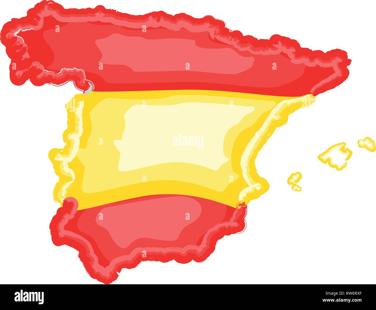 Watercolor map of Spain with flag Stock Vector Image & Art - Alamy