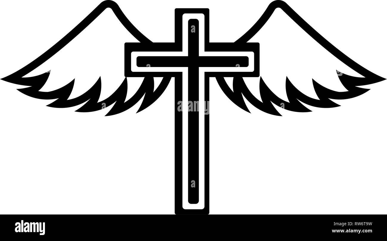 Cross with wings icon Stock Vector Image & Art - Alamy