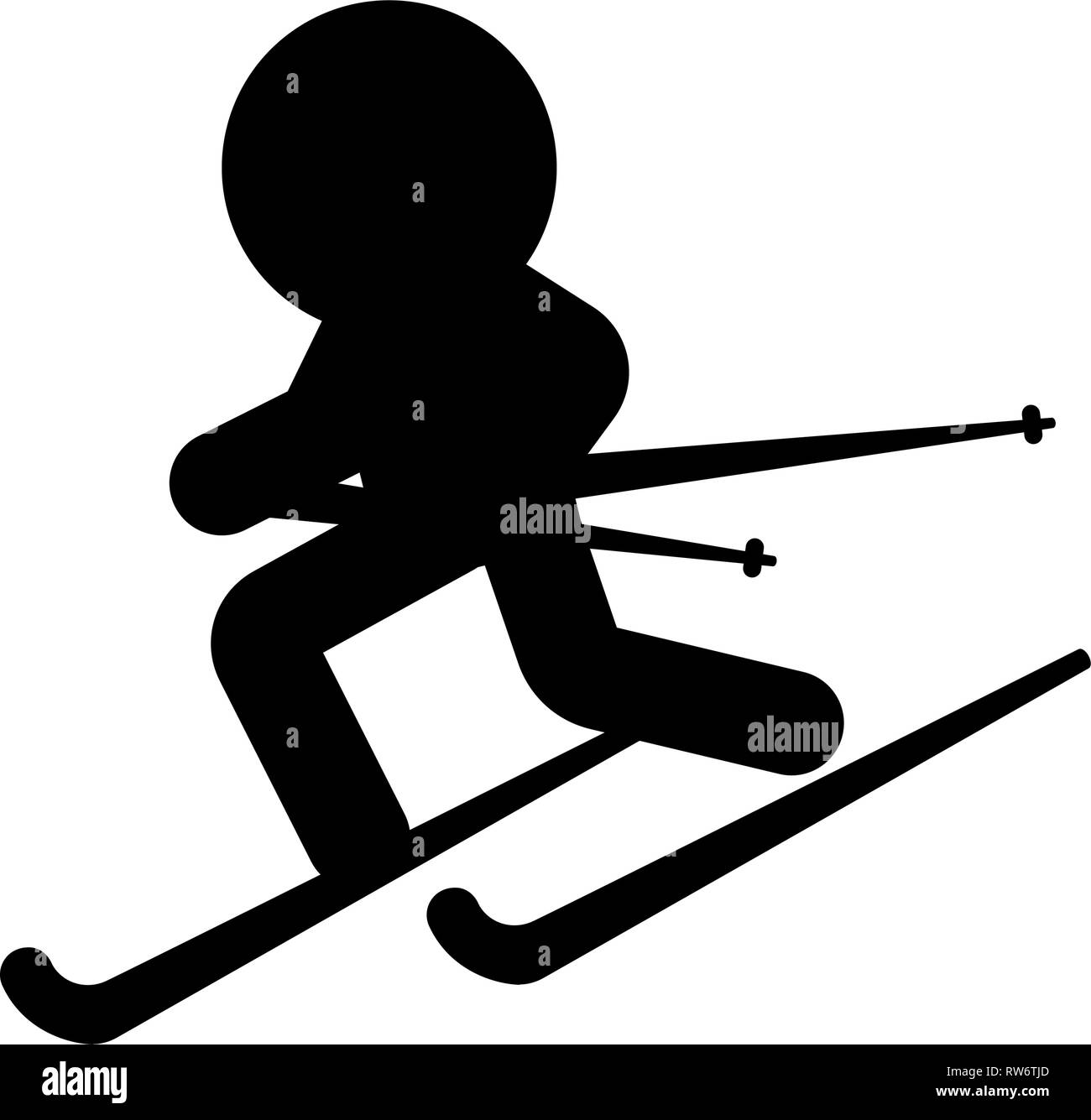 Isolated skiing person icon Stock Vector Image & Art - Alamy