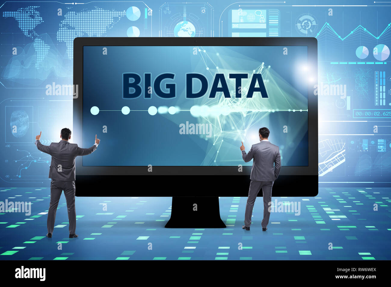Big data concept with data mining analyst Stock Photo - Alamy