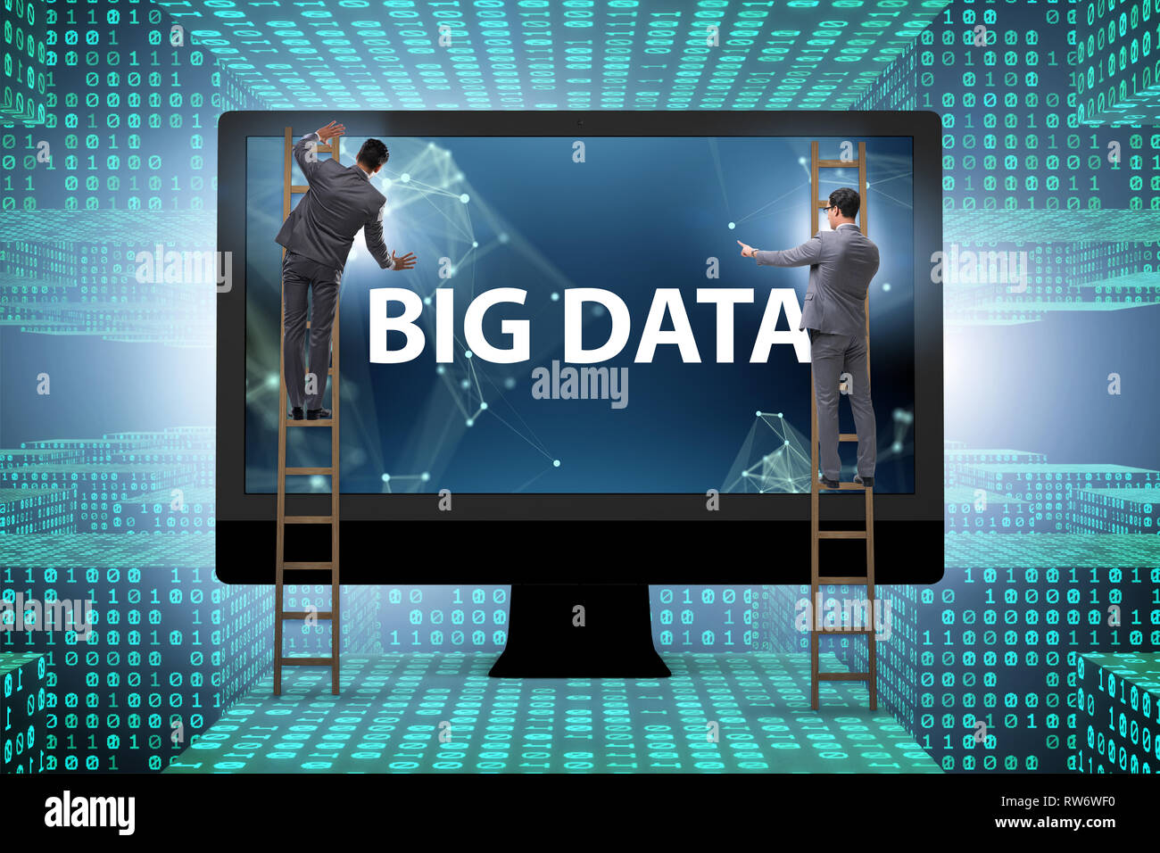 Big data concept with data mining analyst Stock Photo - Alamy