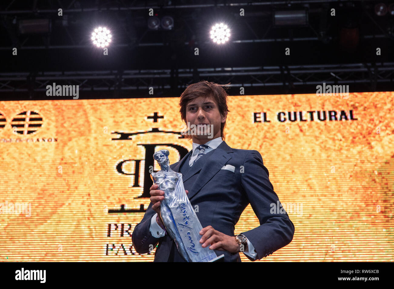 Madrid, Spain. 4th Mar, 2019. Andres Roca Rey seen posing with the a ...